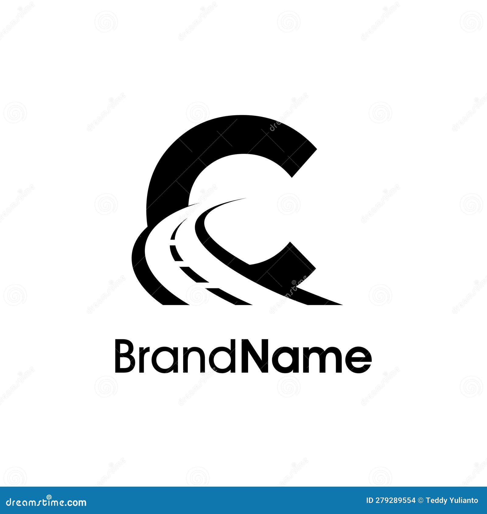 Simple Initial C Way Logo stock vector. Illustration of location ...