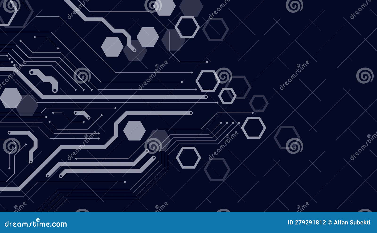 Circuit Board Technology with Hexagonal Shapes. Stock Vector ...