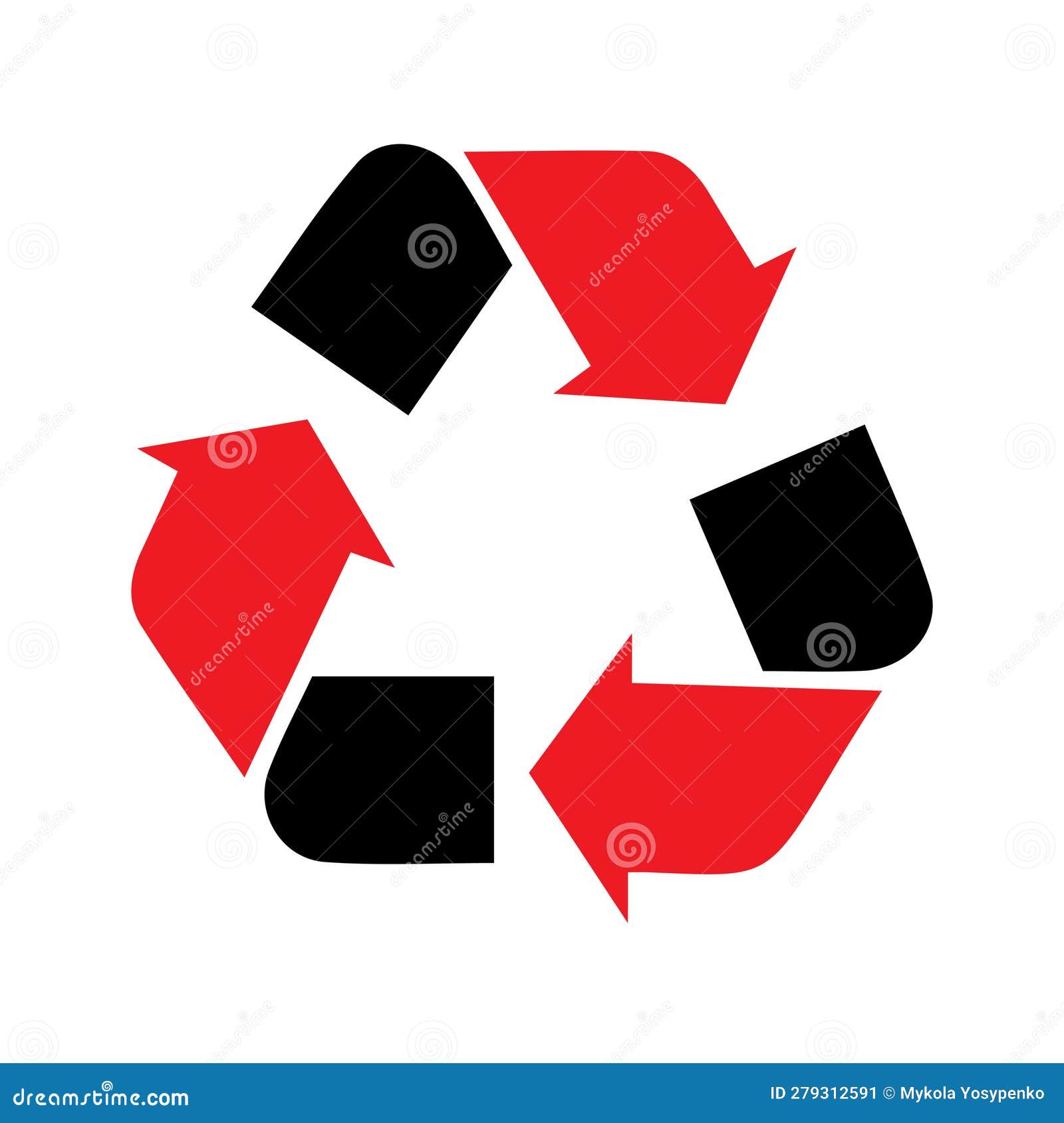 Recycle Product Icon, Black and Red Stock Vector - Illustration of ...