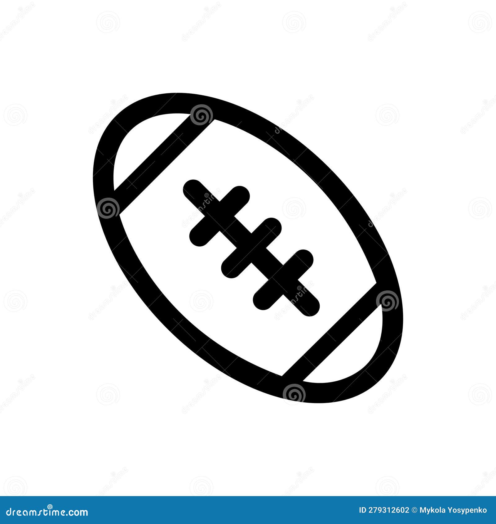 Rugby Ball Vector Pictogram Stock Vector - Illustration of icon, vector ...