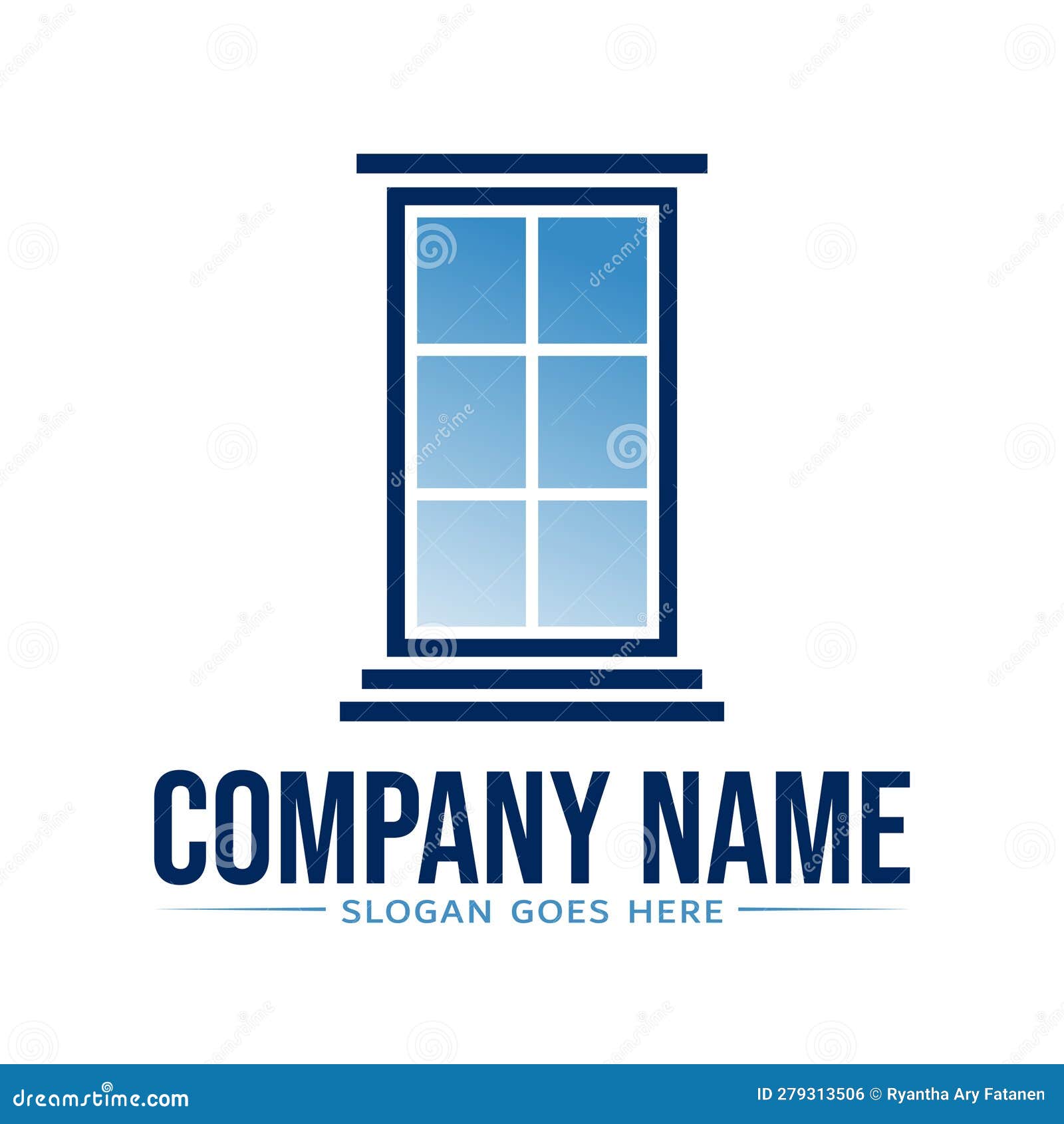 Window Services Logo Template on White Background Stock Vector ...