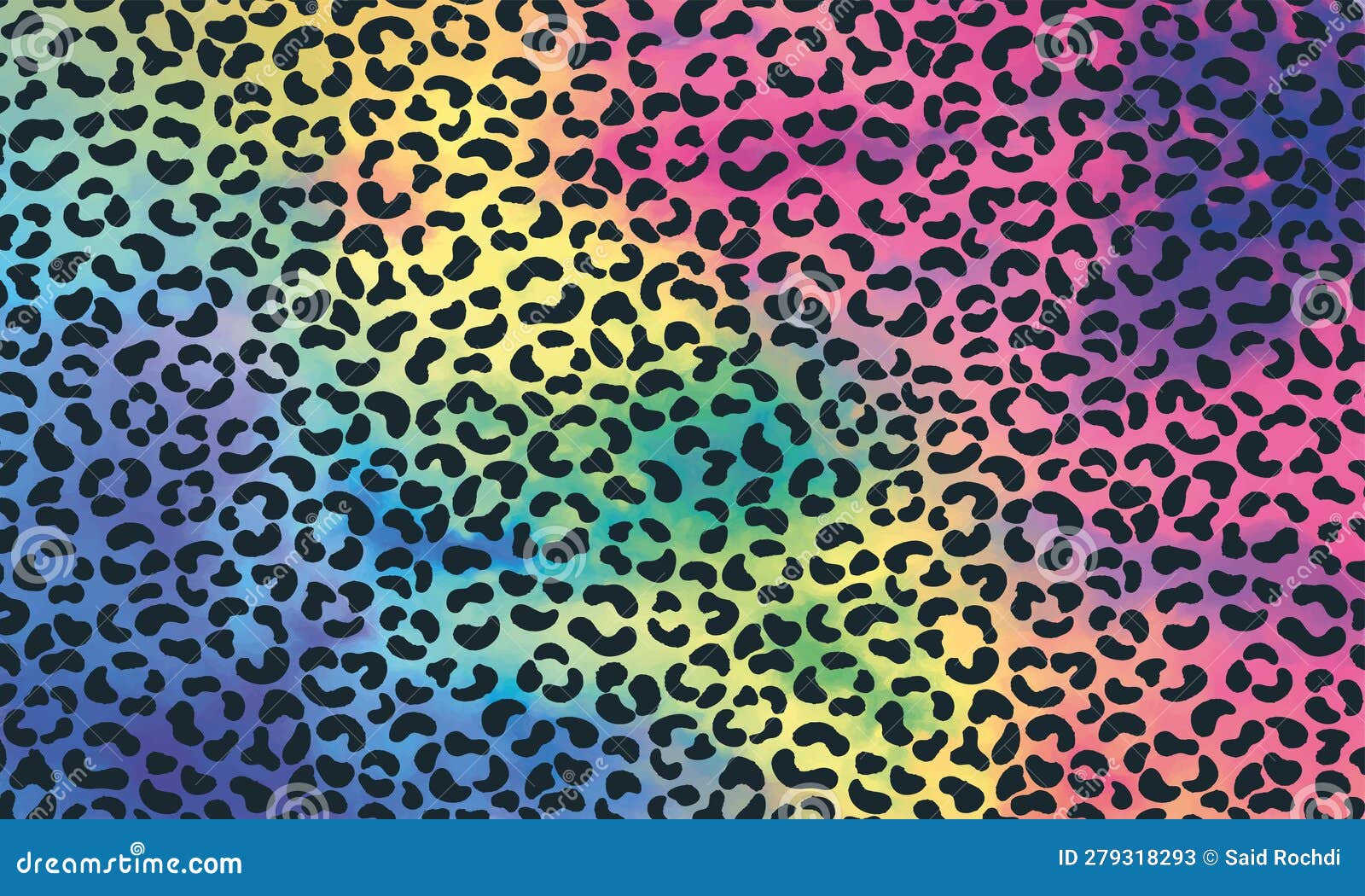 Watercolor Leopard Animal Skin Seamless Pattern. Hand Drawn Spots and ...
