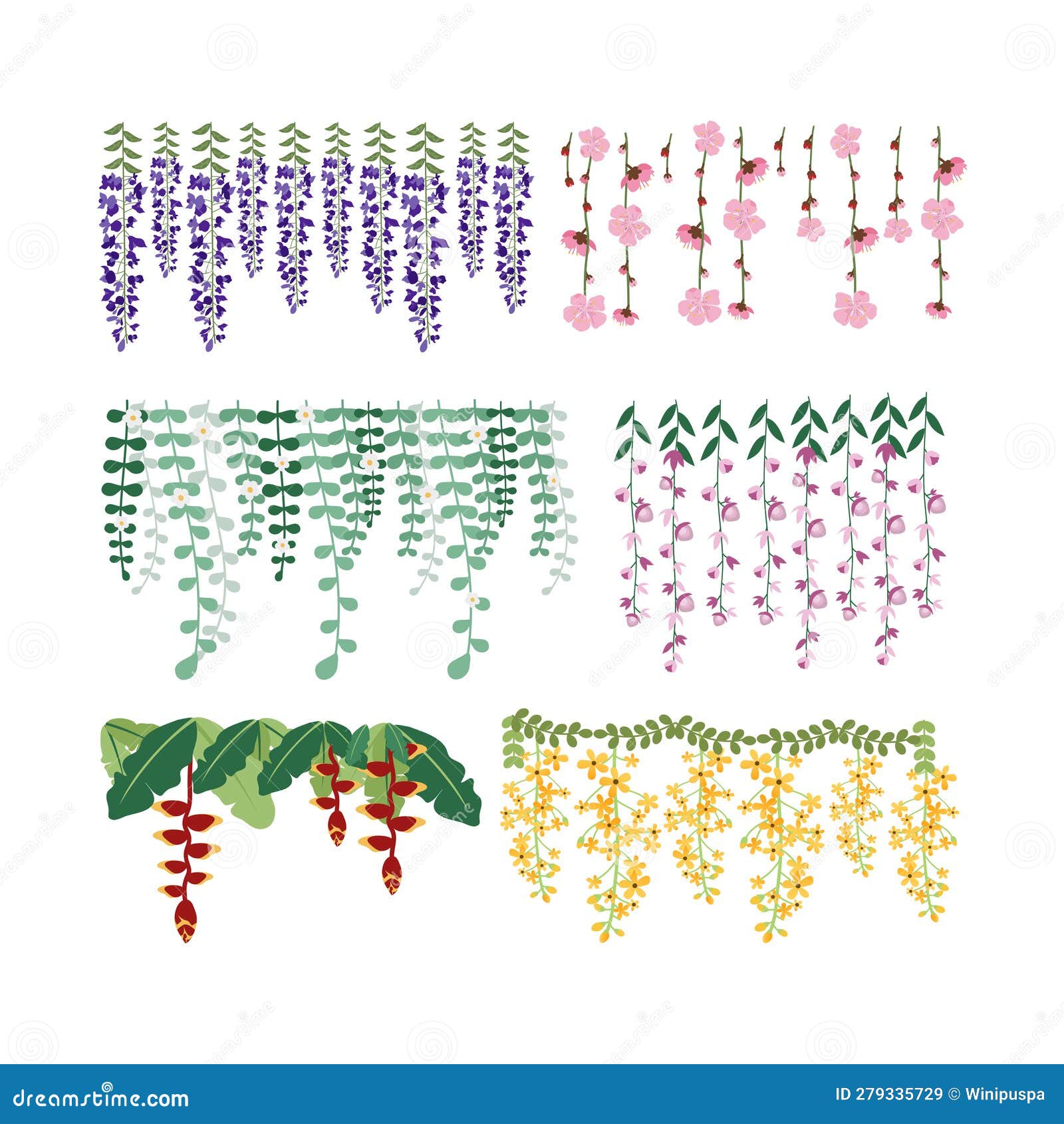 Dangling Flower Element Illustration Cartoon Vector | CartoonDealer.com ...