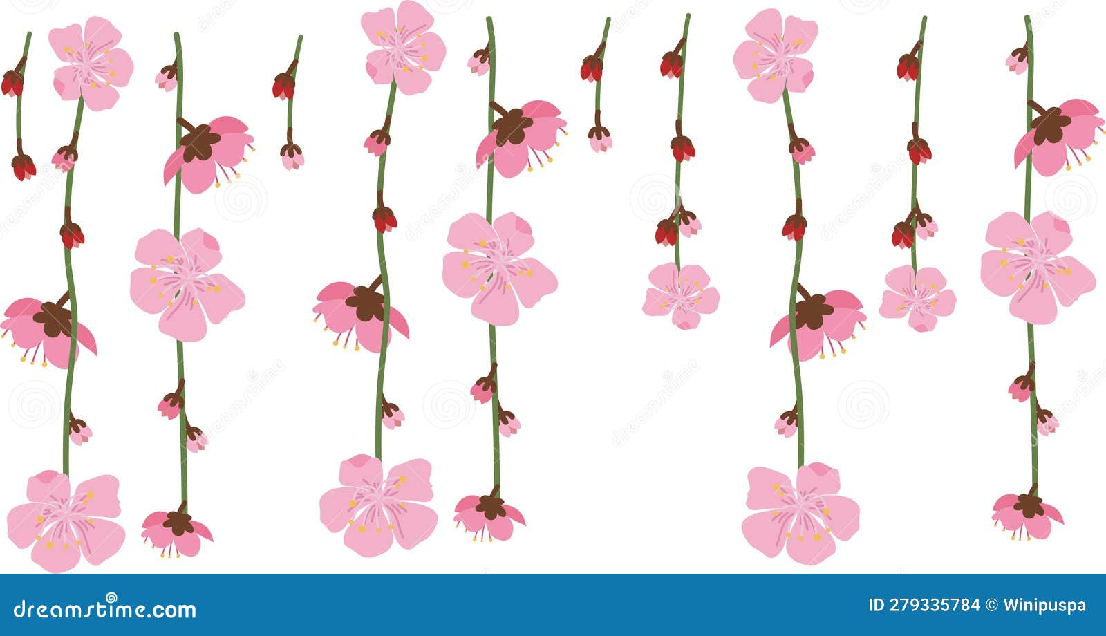 Dangling Flower Element Illustration Stock Vector - Illustration of ...