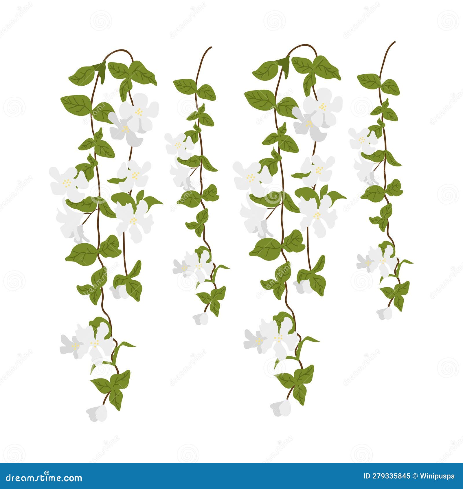 Dangling Flower Element Illustration Cartoon Vector | CartoonDealer.com ...