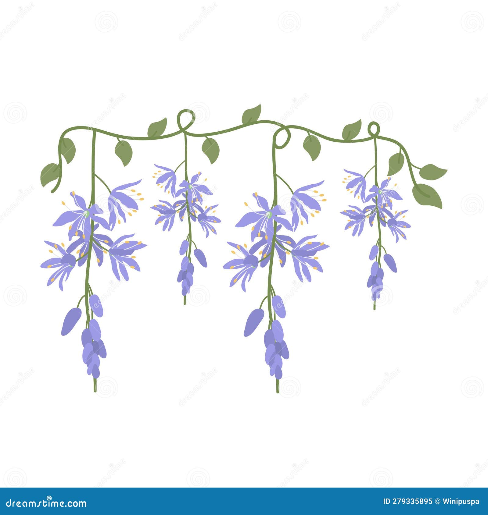 Dangling Flower Element Illustration Stock Vector - Illustration of ...