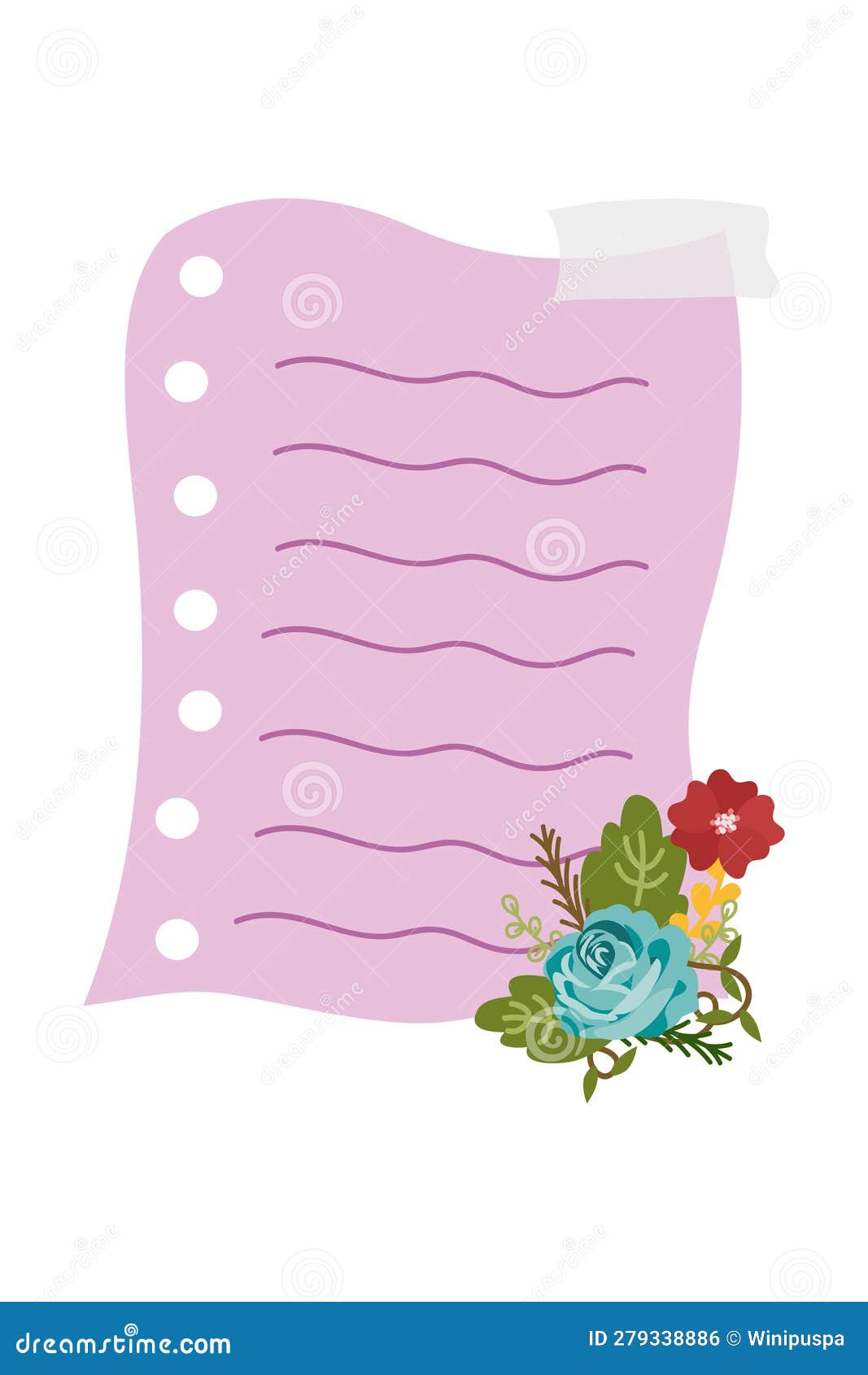 Note Paper with Flower Arrangement Stock Vector - Illustration of print ...