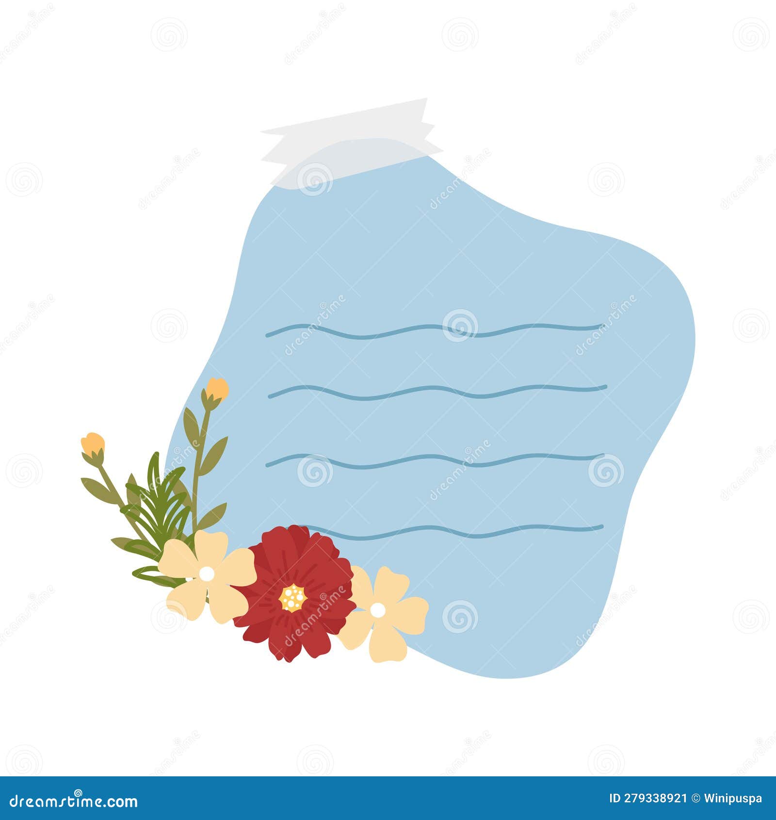 Note Paper with Flower Arrangement Stock Vector - Illustration of ...