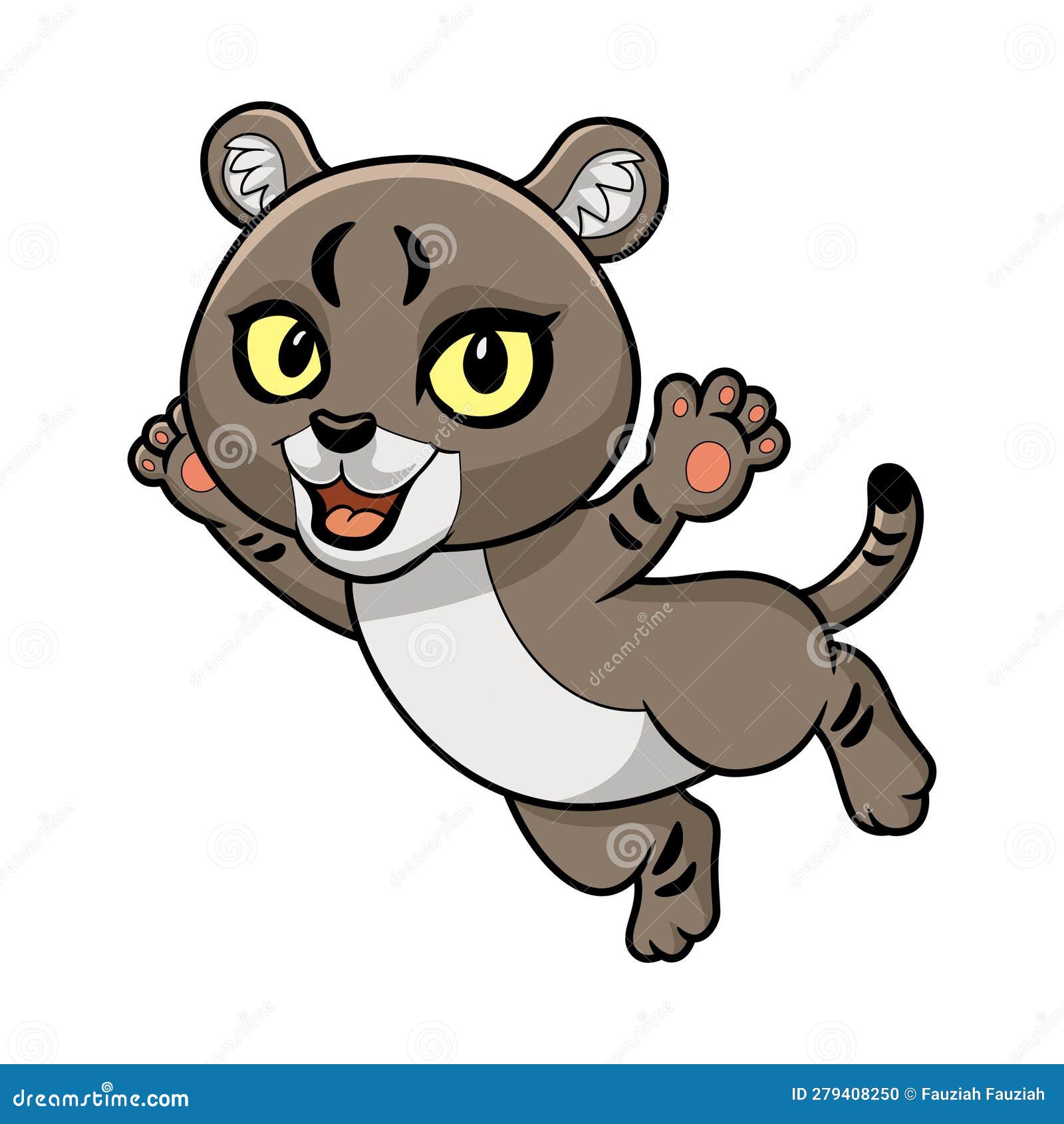 Cute Little Jungle Cat Cartoon Stock Vector - Illustration of drawing ...