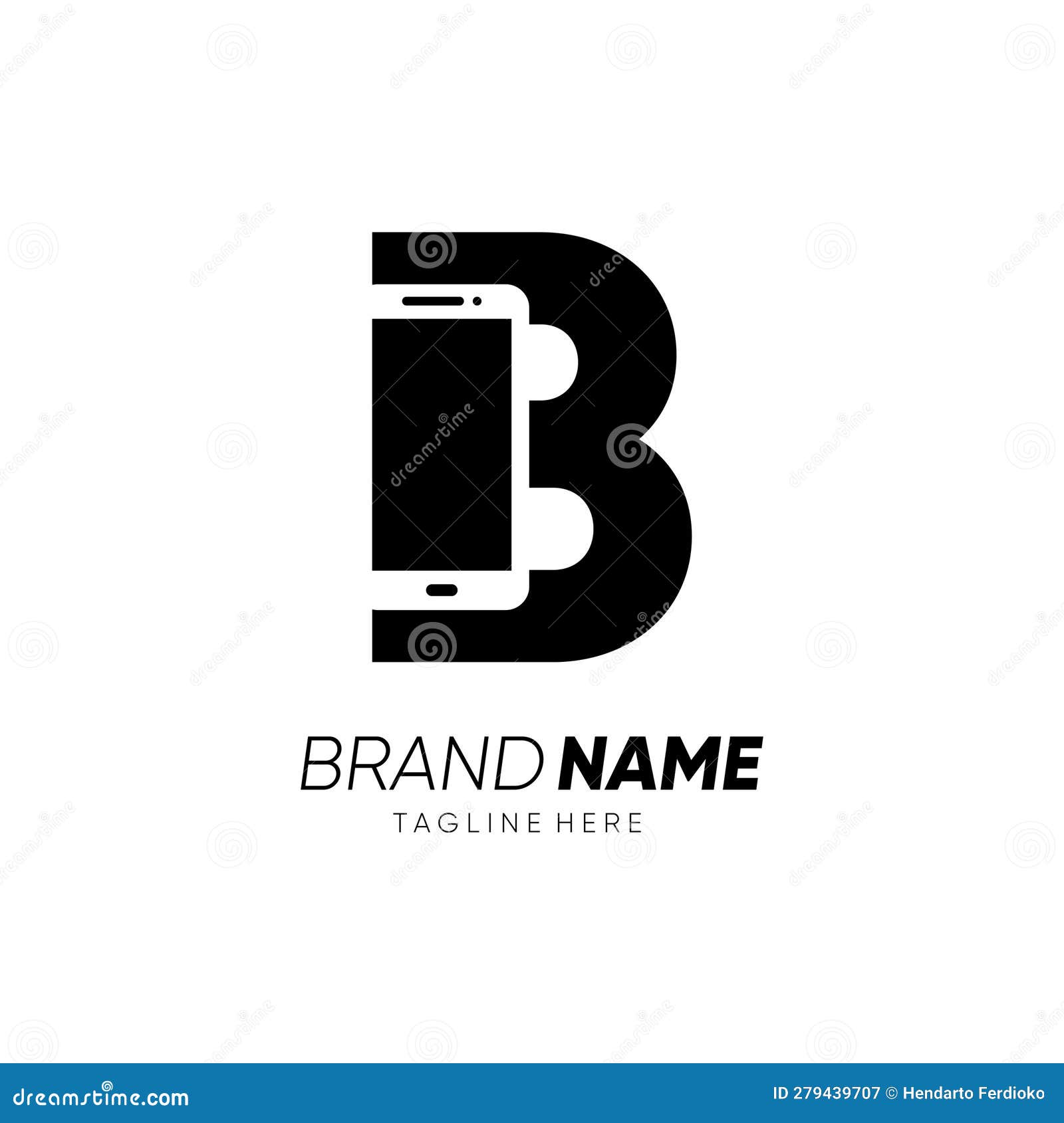 Letter B Initial Handphone Mobile Logo Design Vector Icon Graphic ...