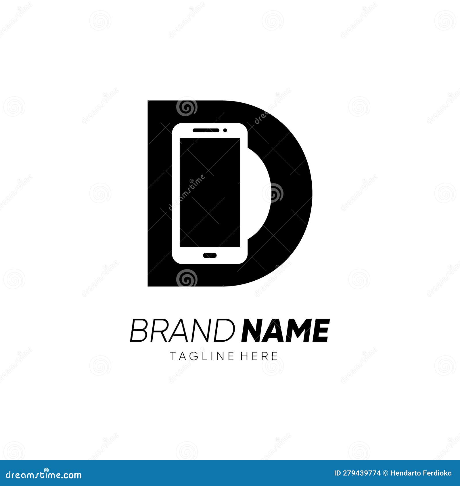 Letter D Initial Handphone Mobile Logo Design Vector Icon Graphic ...