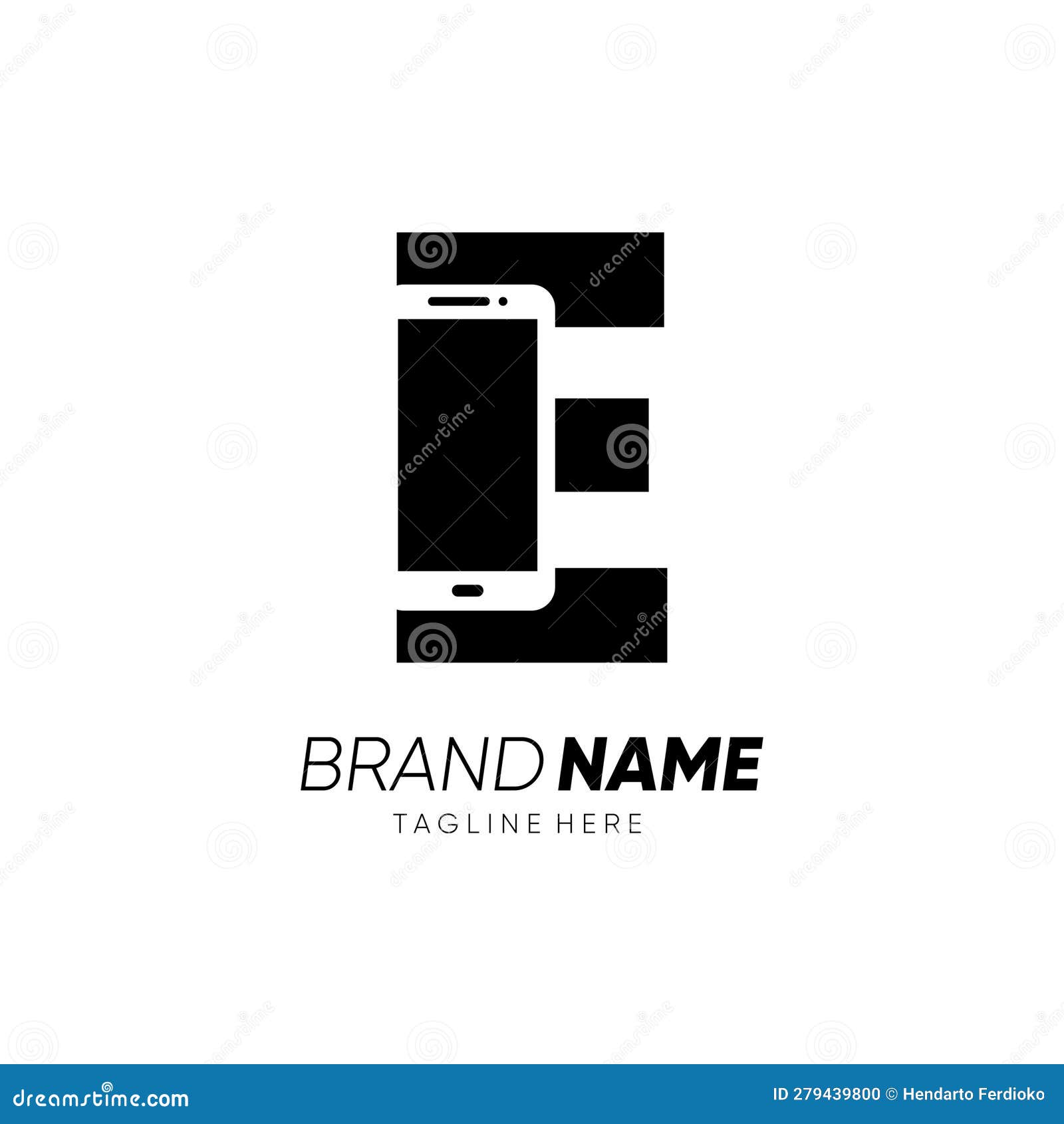 Letter E Initial Handphone Mobile Logo Design Vector Icon Graphic ...