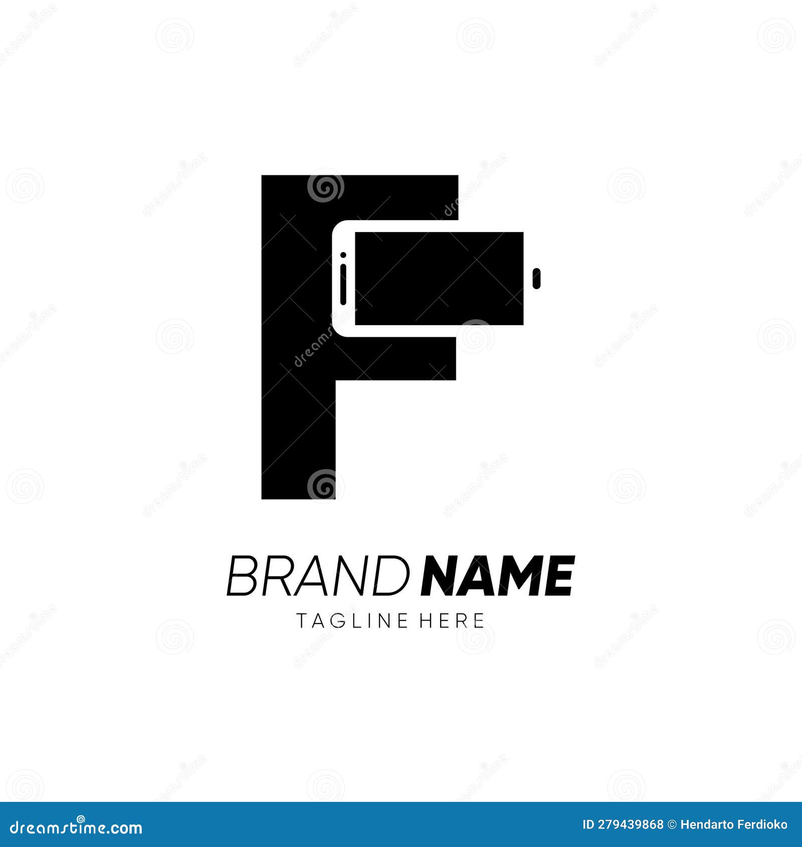 Letter F Initial Handphone Mobile Logo Design Vector Icon Graphic ...