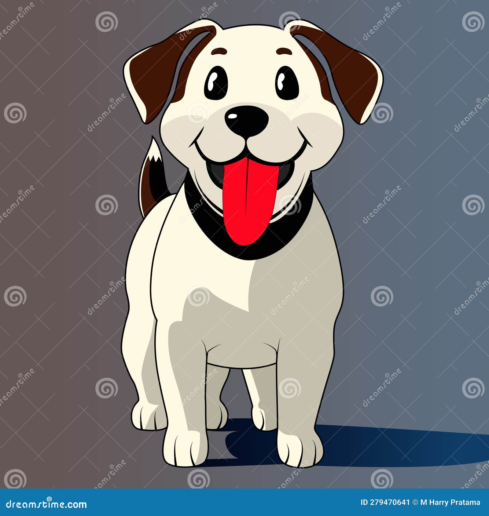 Cute White Dog Cartoon Vector Illustration Stock Vector - Illustration ...