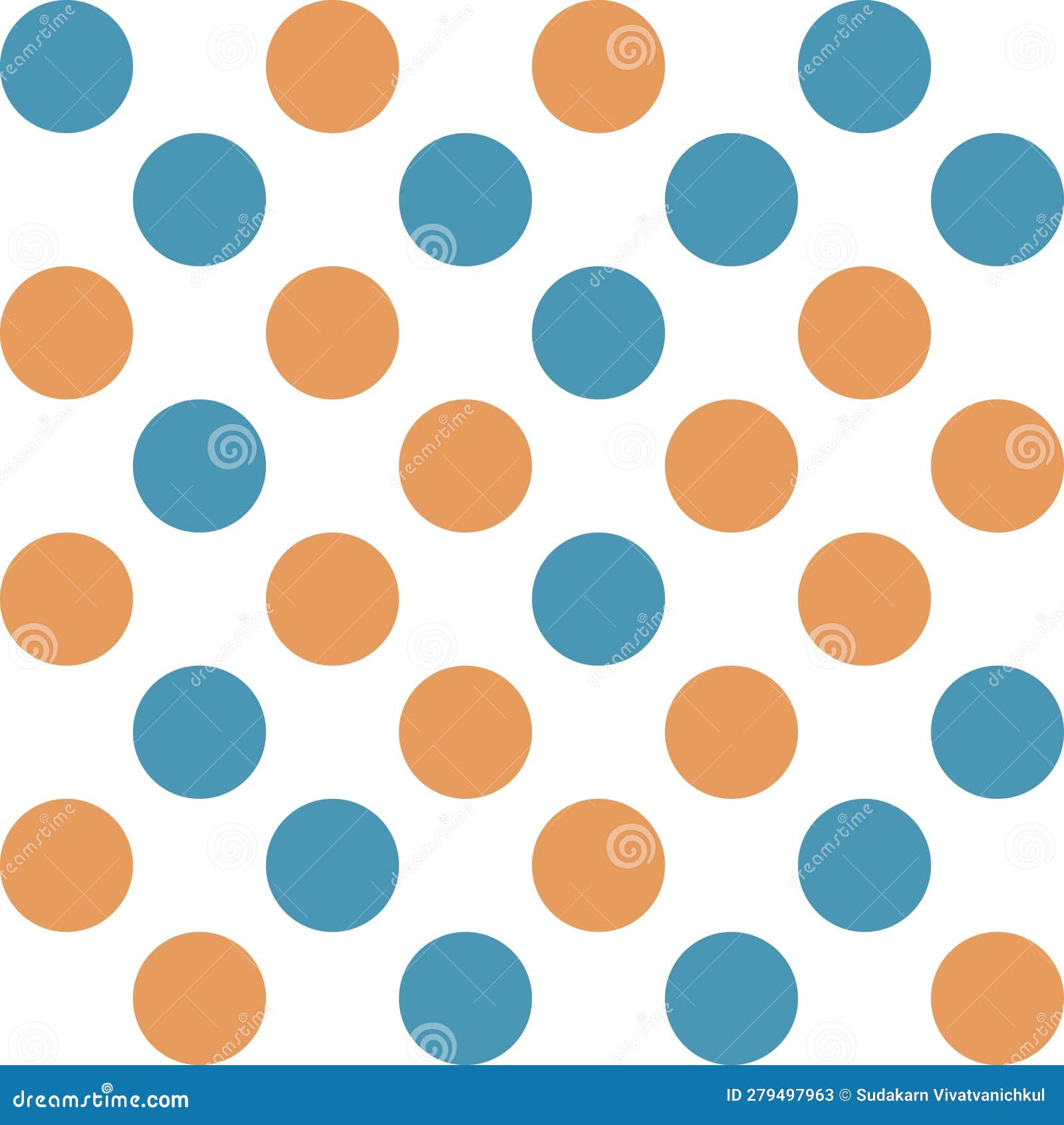 Orange and Blue Polka Dot Seamless Pattern Background. Stock Vector ...