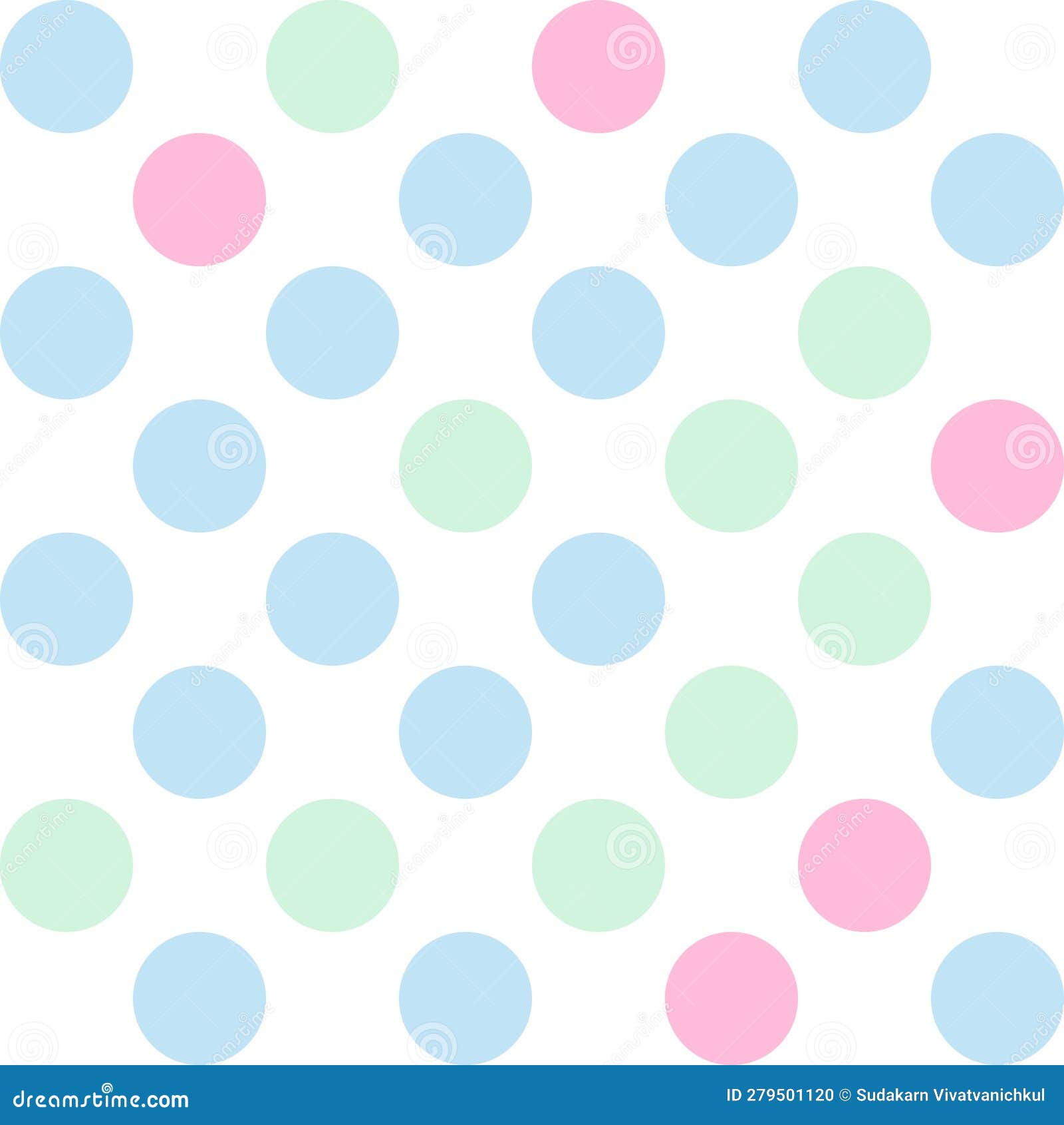 Blue, Pink, and Green Pastel Polka Dot Seamless Pattern Background ...