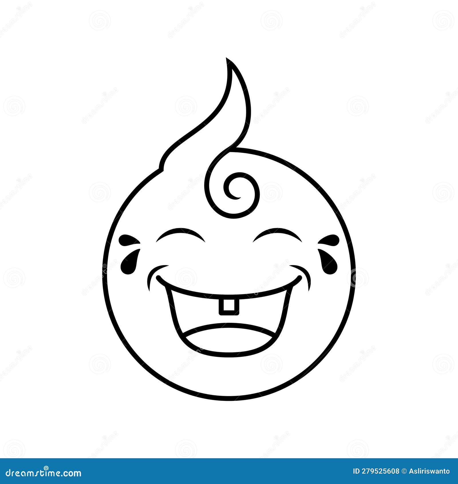 Cute Baby Laugh Expression Line Icon Stock Vector - Illustration of ...
