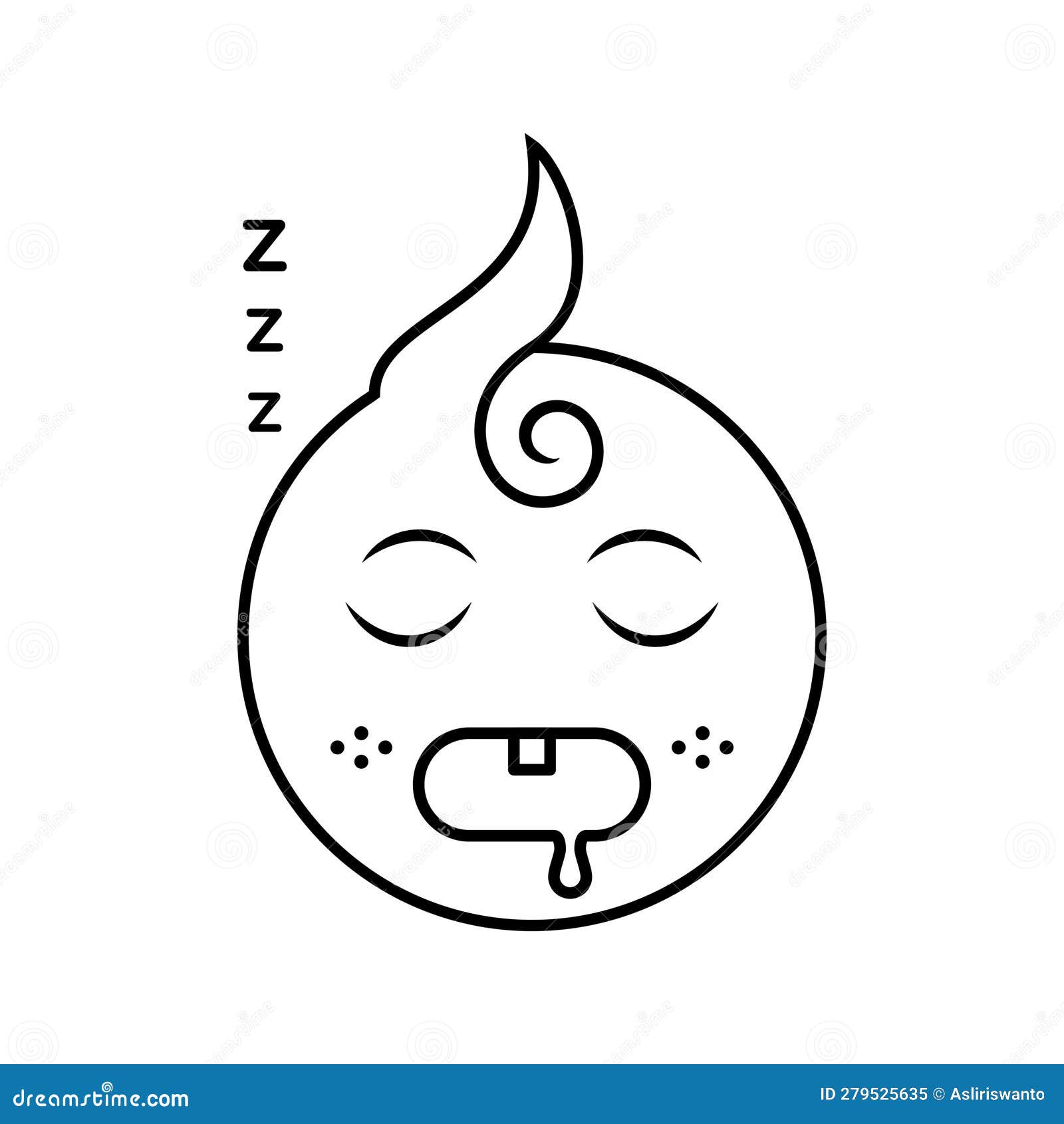 Cute Baby Sleep Expression Line Icon Stock Vector - Illustration of ...