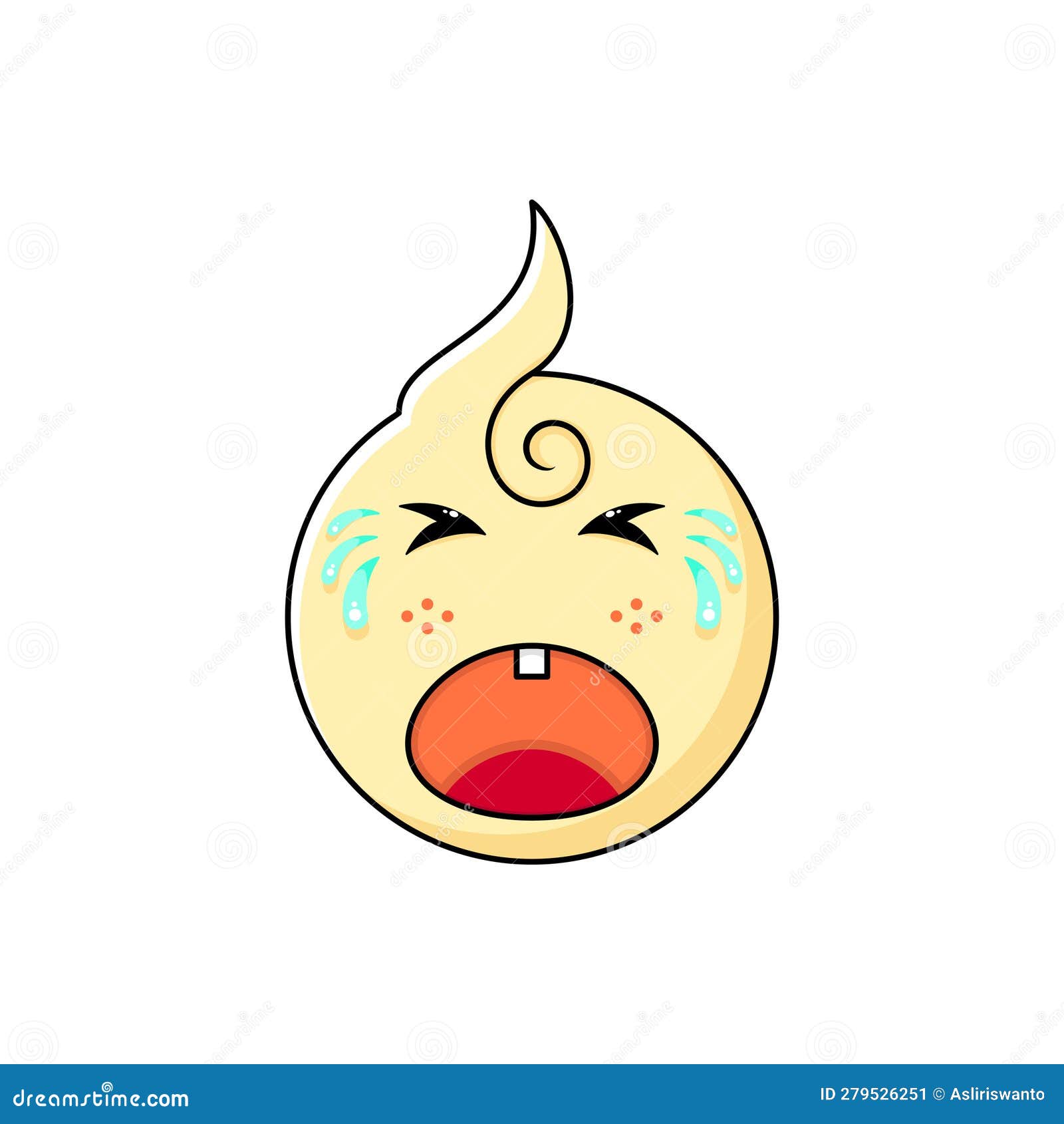 Cute Baby Emoticon Crying Expression Stock Vector - Illustration of ...