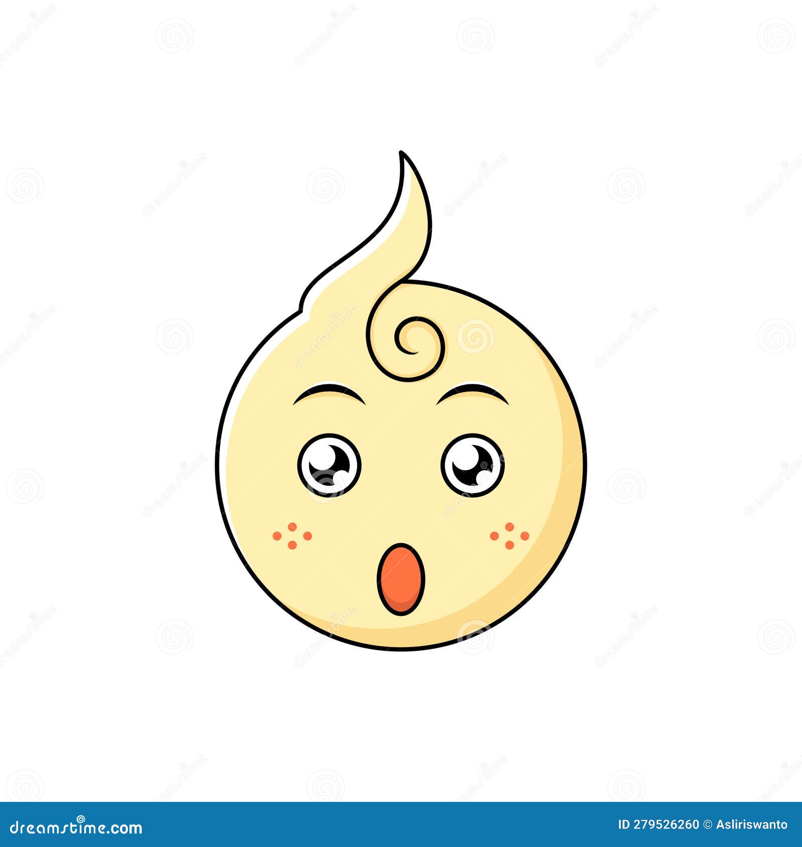 Cute Baby Emoticon Impressed Expression Stock Vector - Illustration of ...