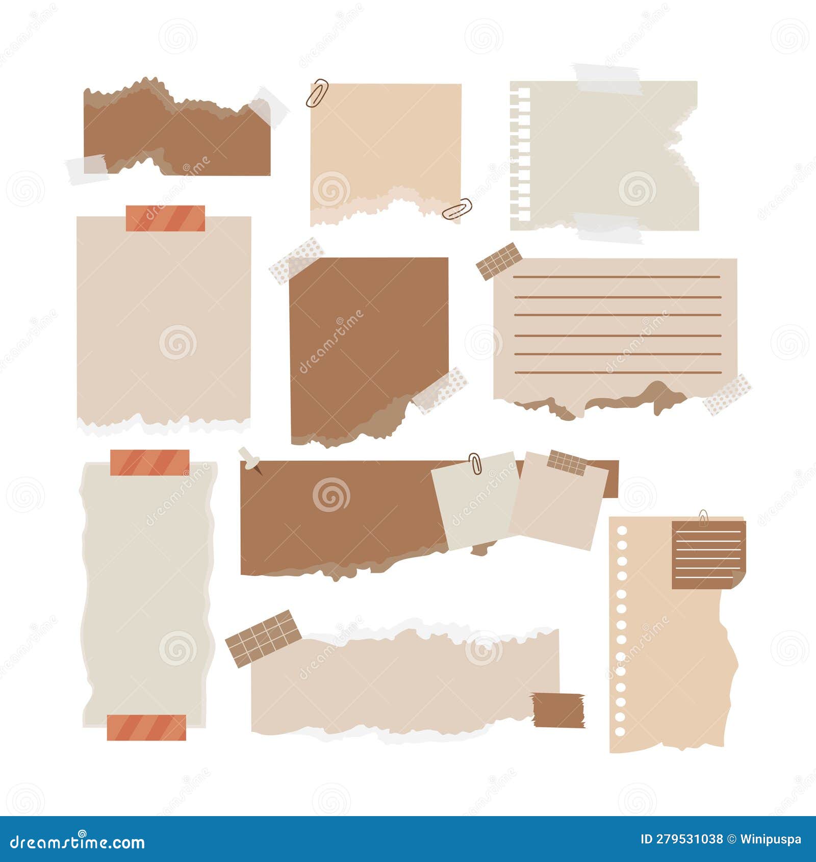 Torn Paper Illustration Isolated on White Background Stock Vector ...