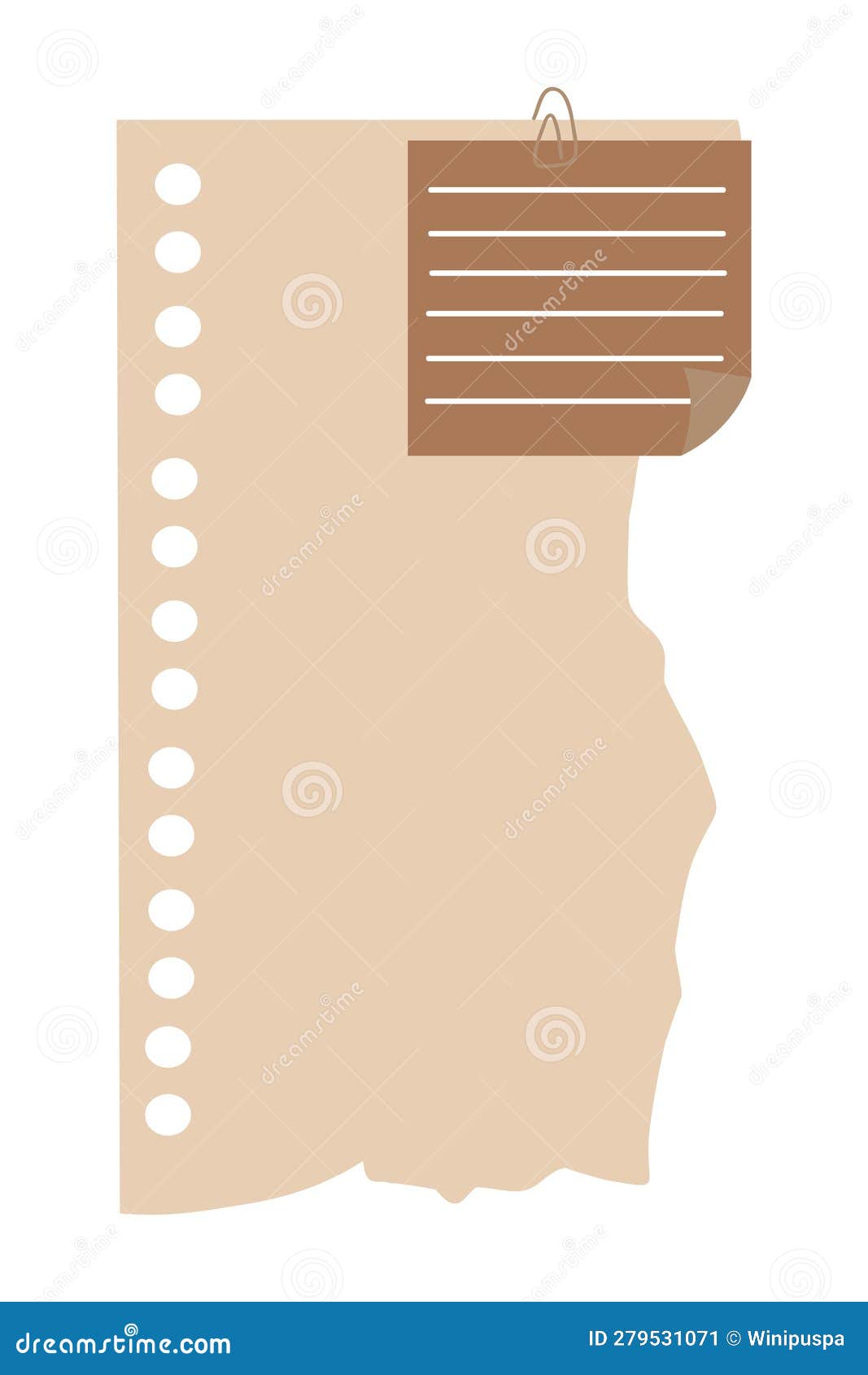 Torn Paper Illustration Isolated On White Background Cartoon Vector ...
