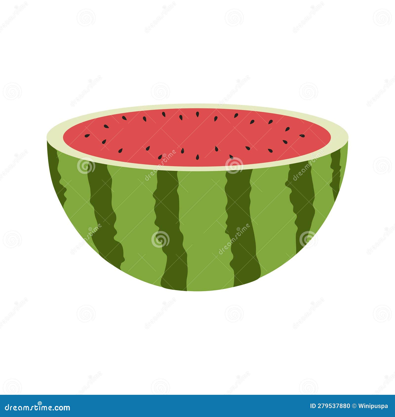 Fresh and Juicy Whole Watermelons and Slices Illustration Stock Vector ...
