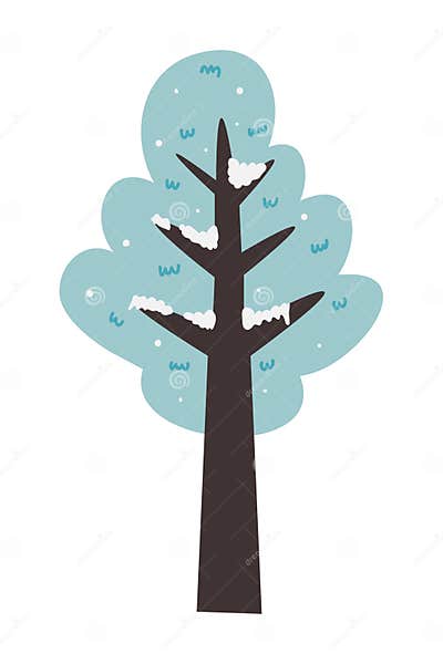 Cartoon Winter Tree Illustration Stock Vector - Illustration of ...