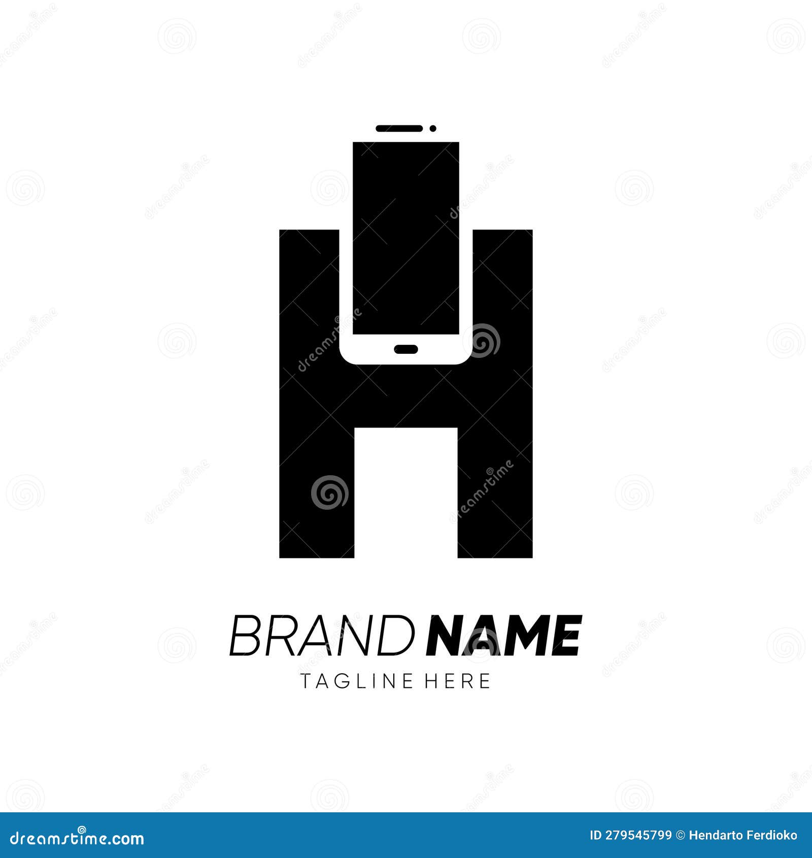 Letter H Initial Handphone Mobile Logo Design Vector Icon Graphic ...