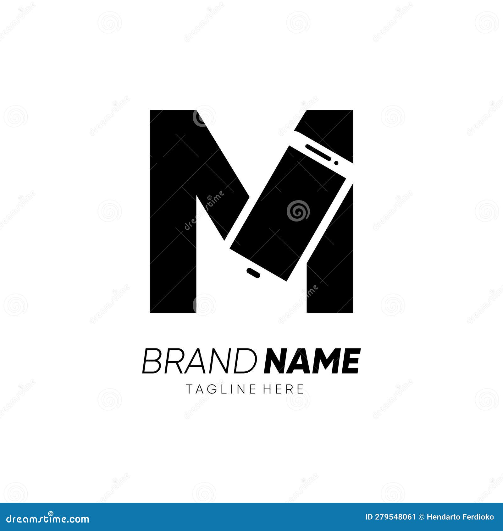 Letter M Initial Handphone Mobile Logo Design Vector Icon Graphic ...