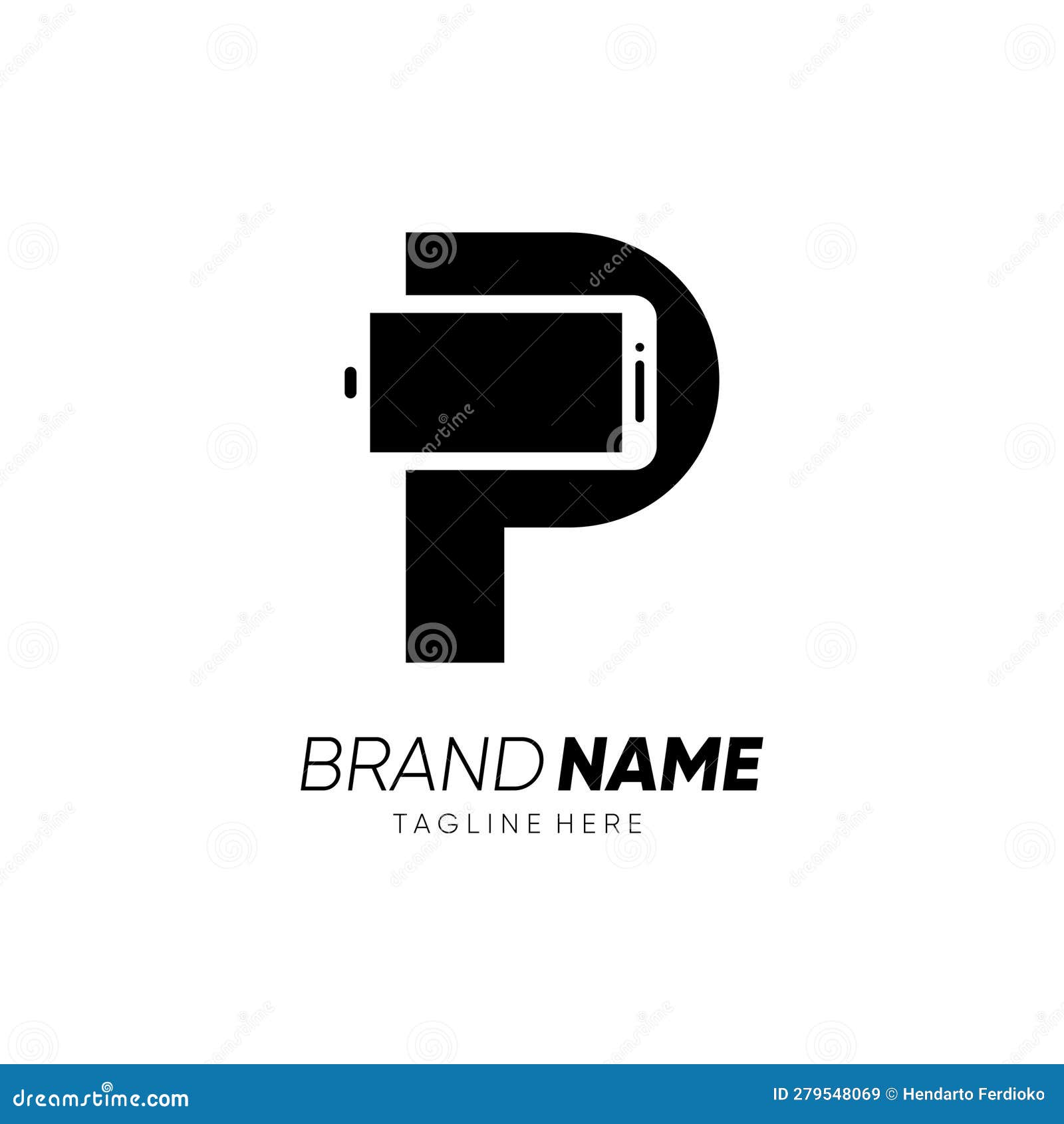Letter P Initial Handphone Mobile Logo Design Vector Icon Graphic ...