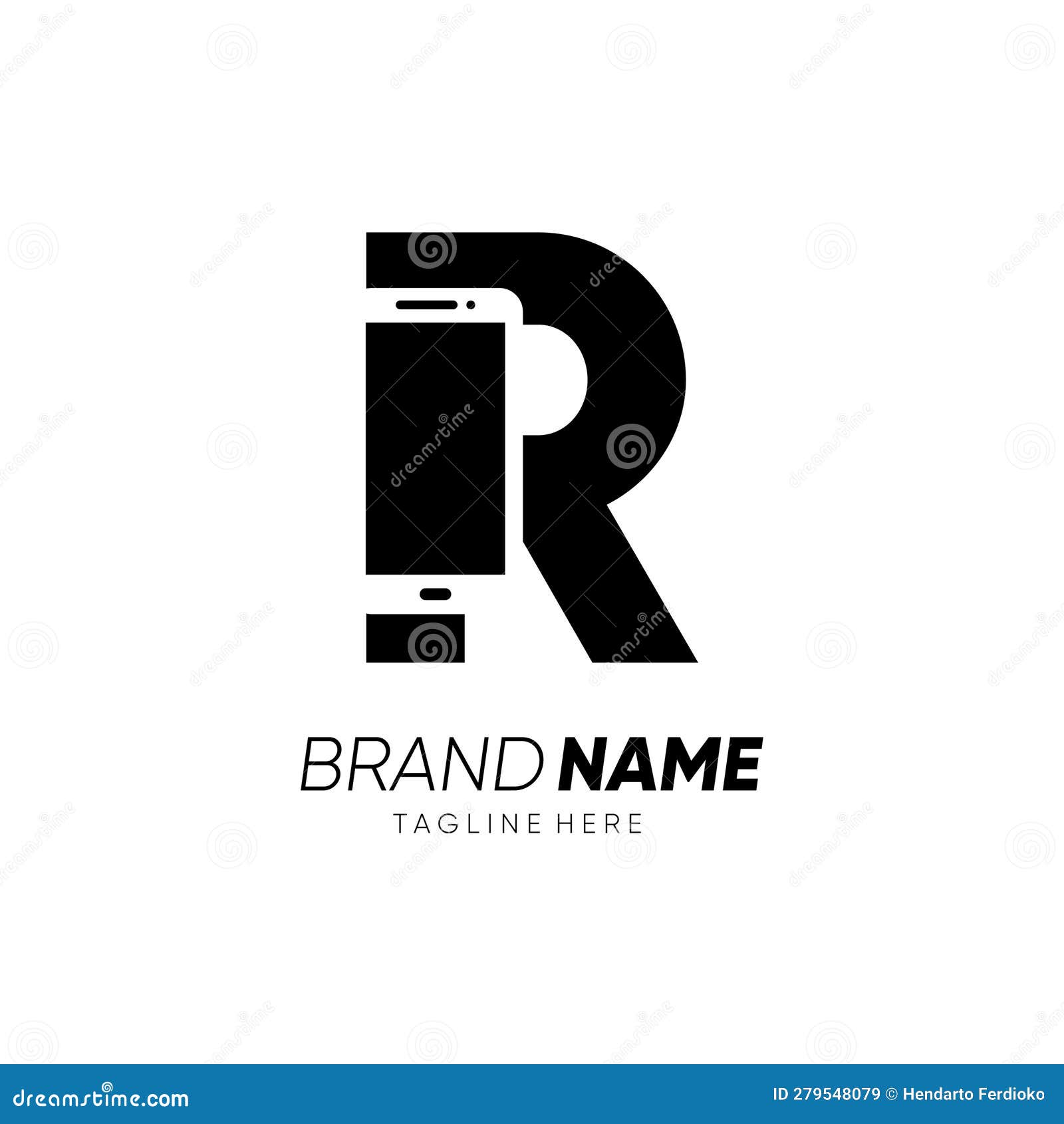 Letter R Initial Handphone Mobile Logo Design Vector Icon Graphic ...