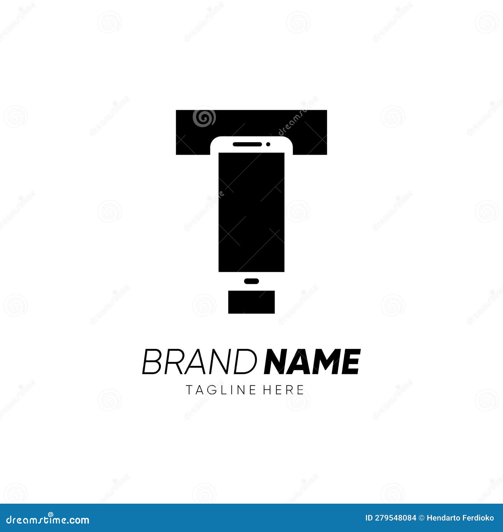 Letter T Initial Handphone Mobile Logo Design Vector Icon Graphic ...