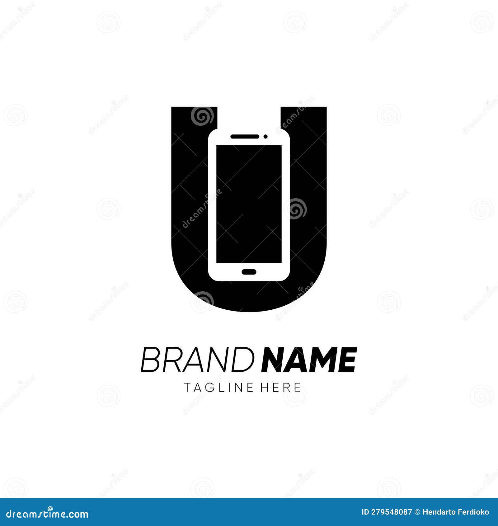 Letter U Initial Handphone Mobile Logo Design Vector Icon Graphic ...