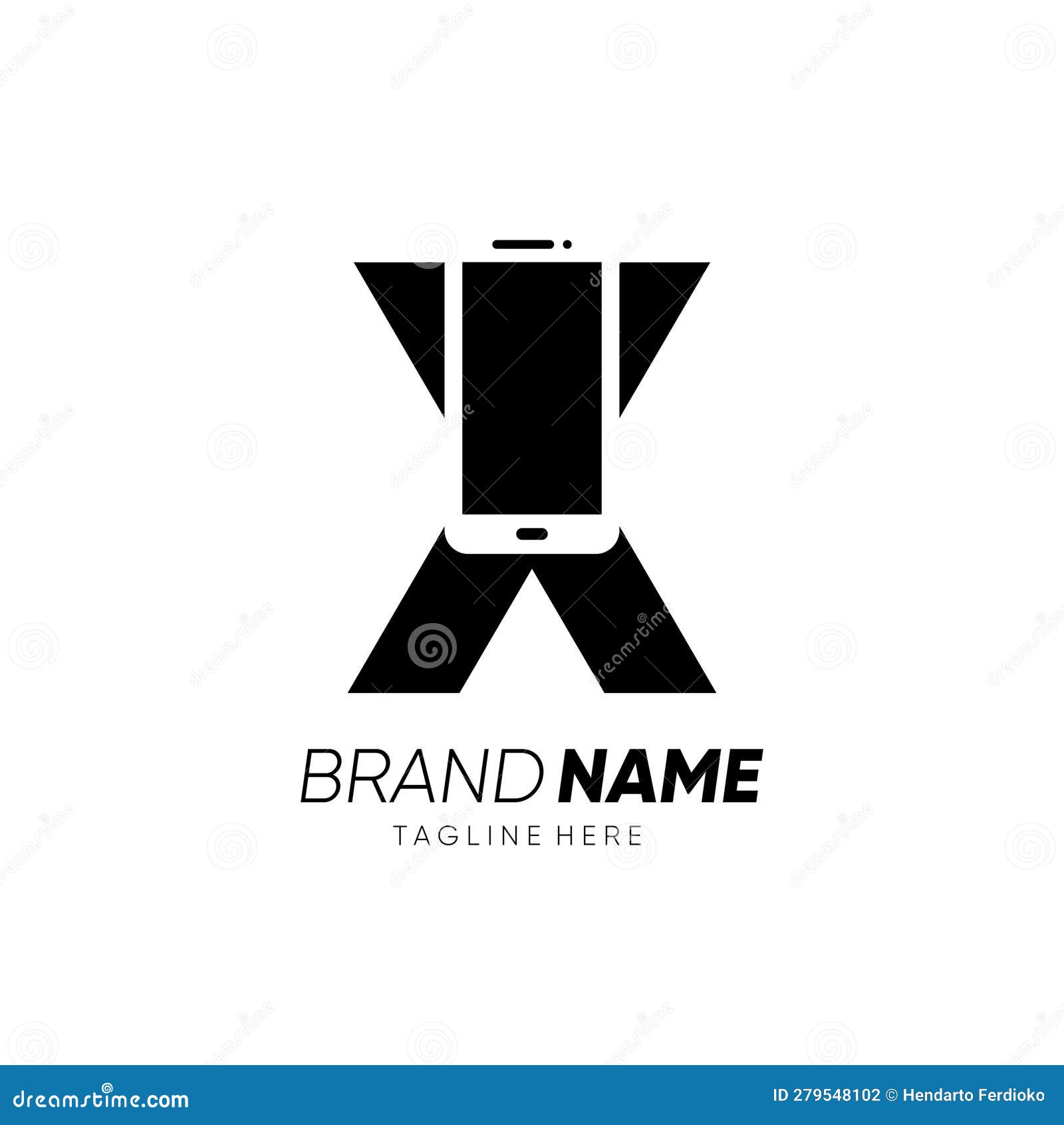 Letter X Initial Handphone Mobile Logo Design Vector Icon Graphic ...