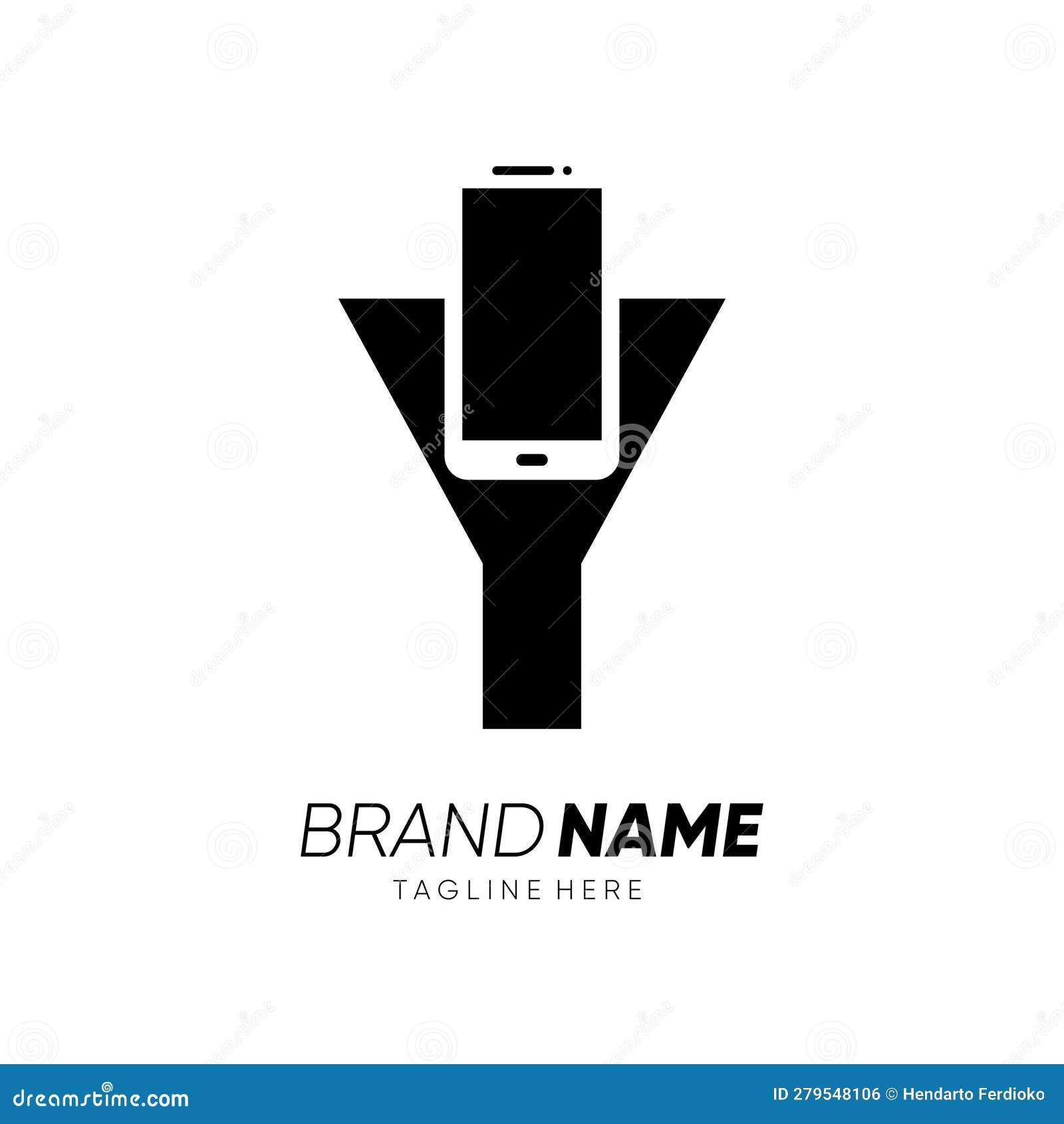 Letter Y Initial Handphone Mobile Logo Design Vector Icon Graphic ...