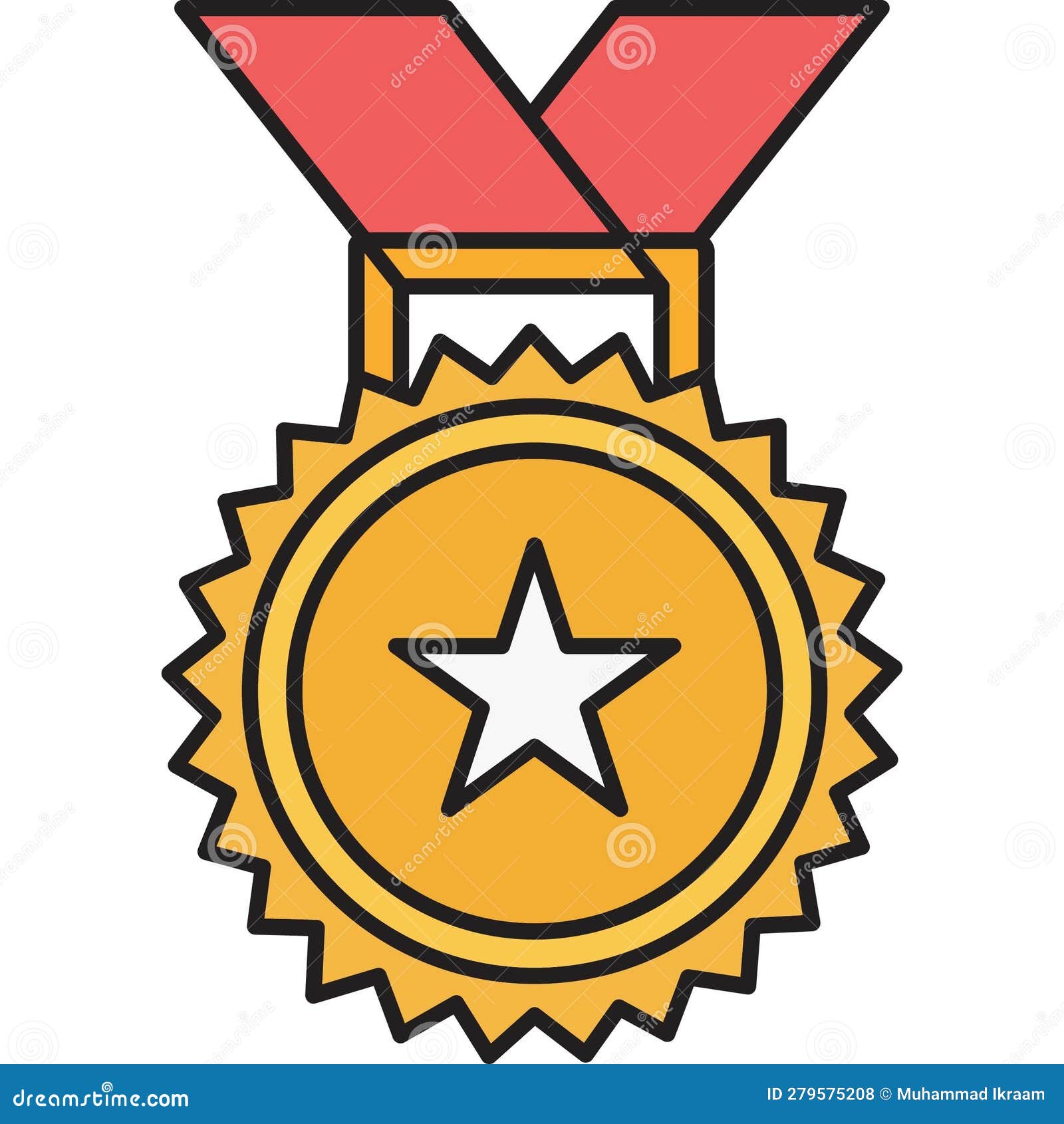 Medal Which Can Easily Edit or Modify Stock Vector - Illustration of ...