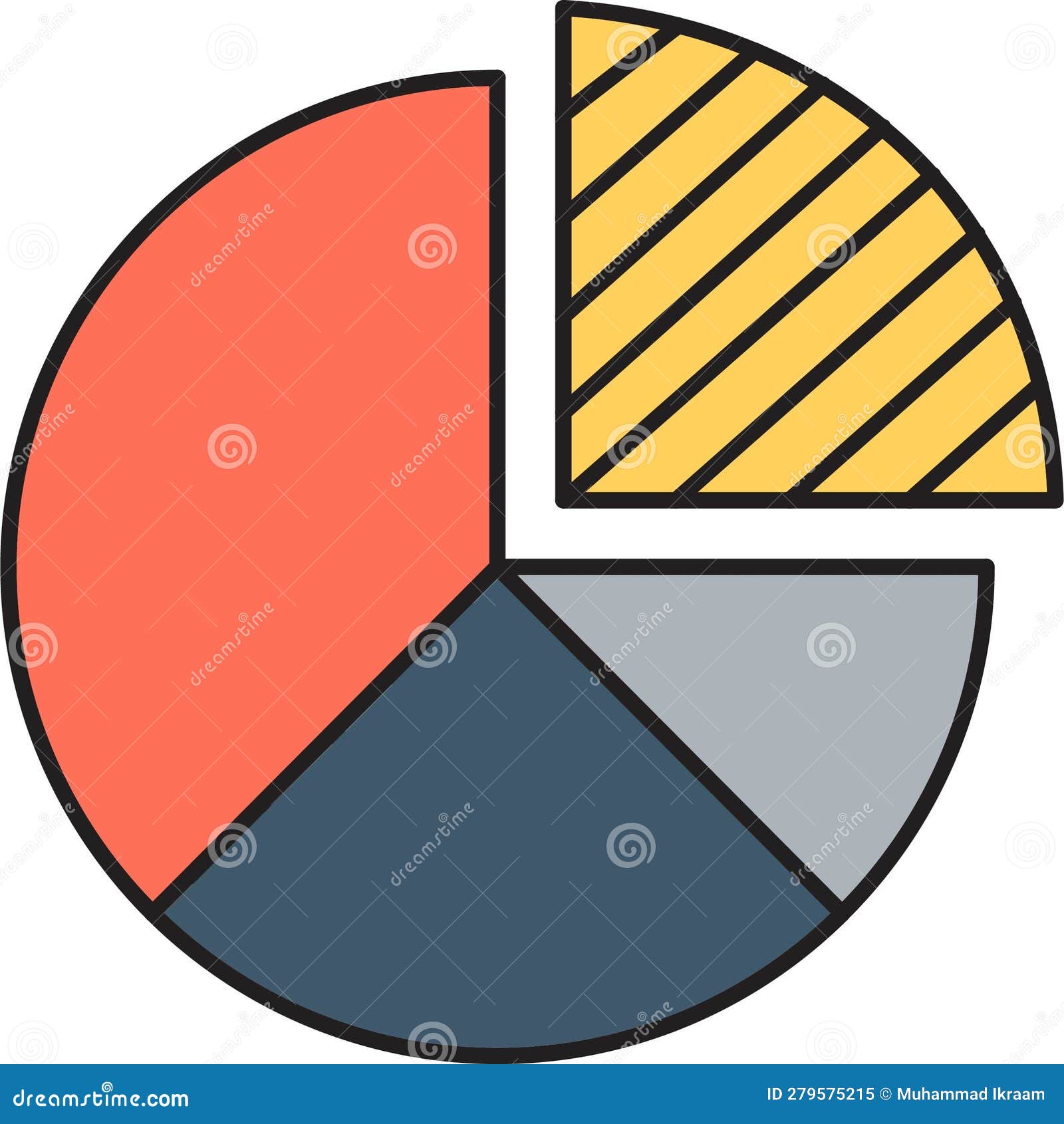 Pie Graph Which Can Easily Edit or Modify Stock Vector - Illustration ...