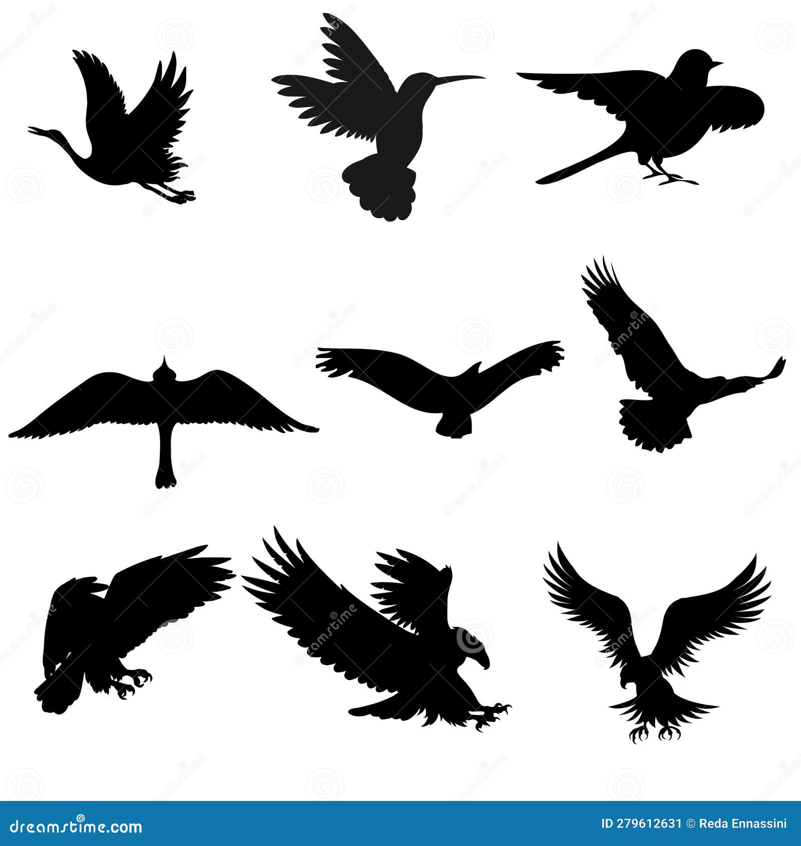 Birds Silhouette Vector Illustration Stock Vector - Illustration of ...