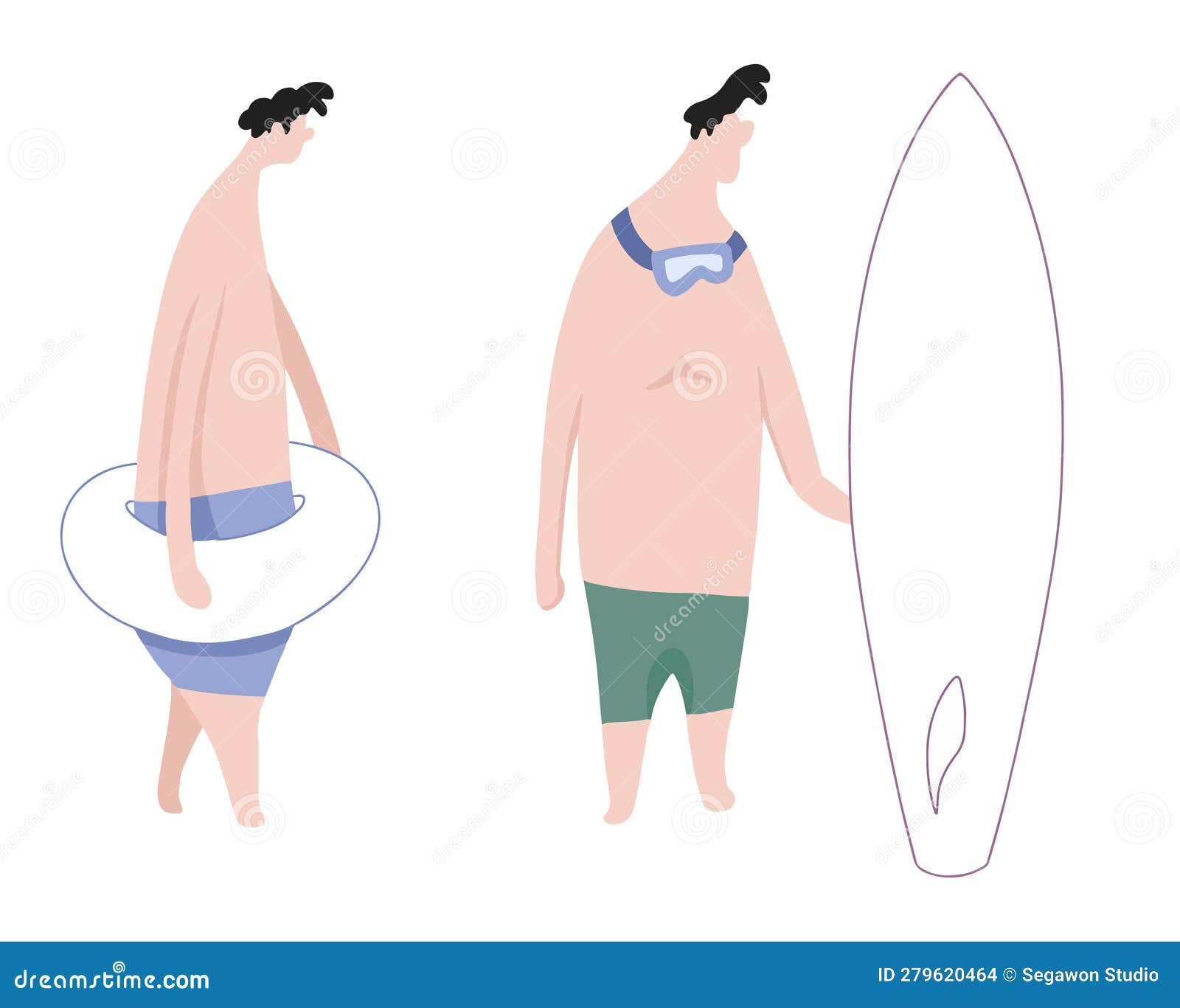 Flat Design Man Surfing Cartoon Character Art Illustration Stock Vector ...