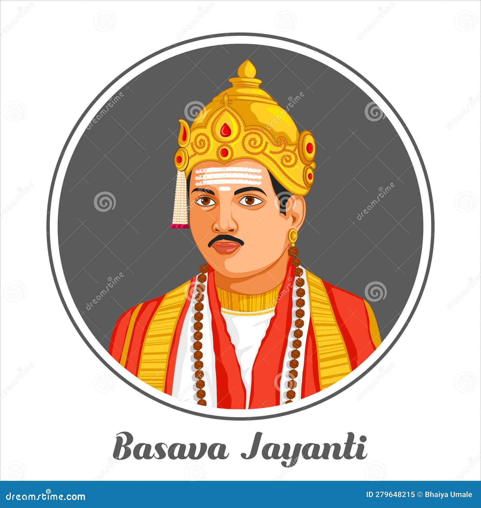 Basava Jayanti Illustration Vector Grey Round Circle Stock Vector ...