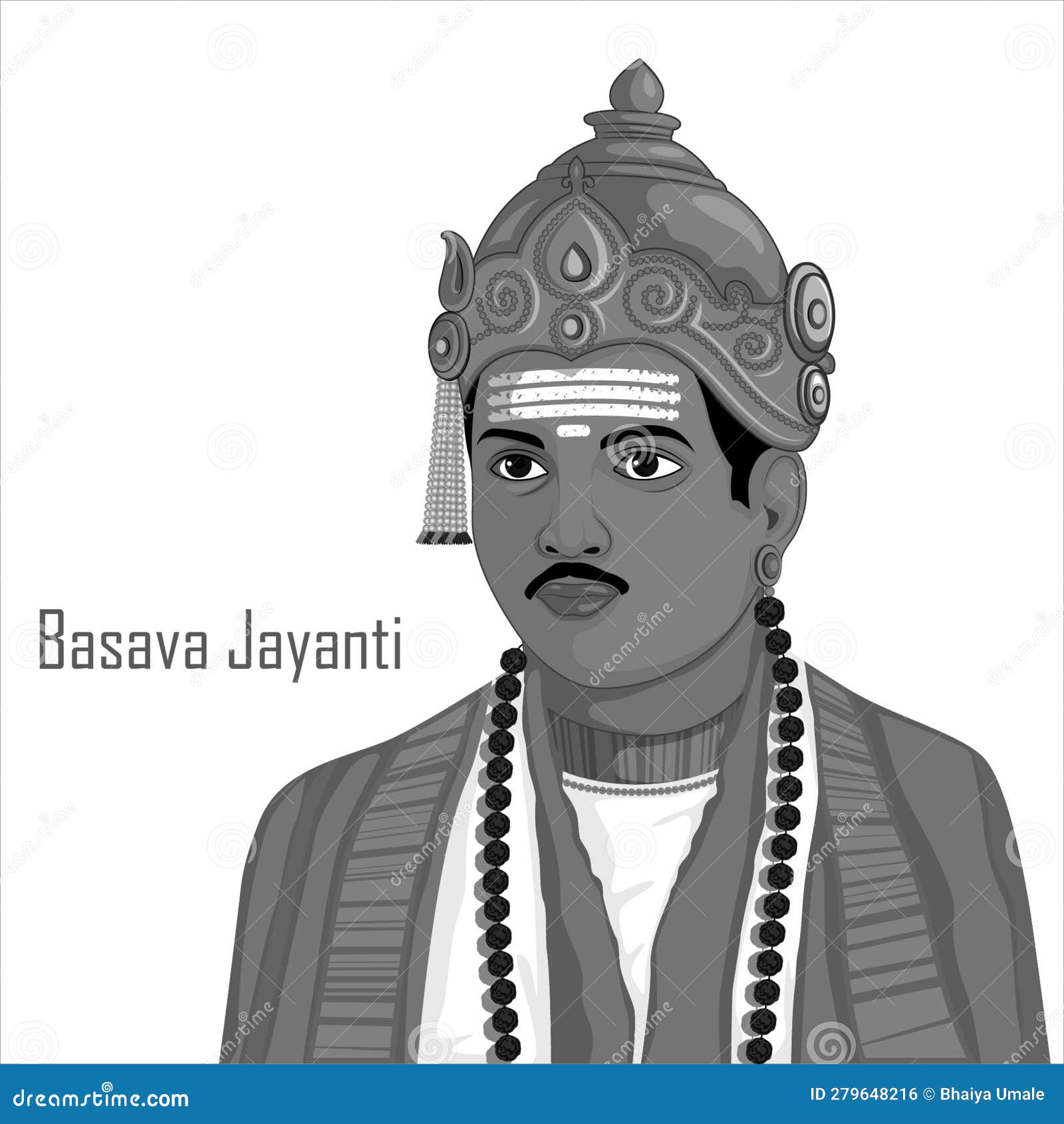Basava Jayanti Illustration Vector Grey, Black & White | CartoonDealer.com #279648216