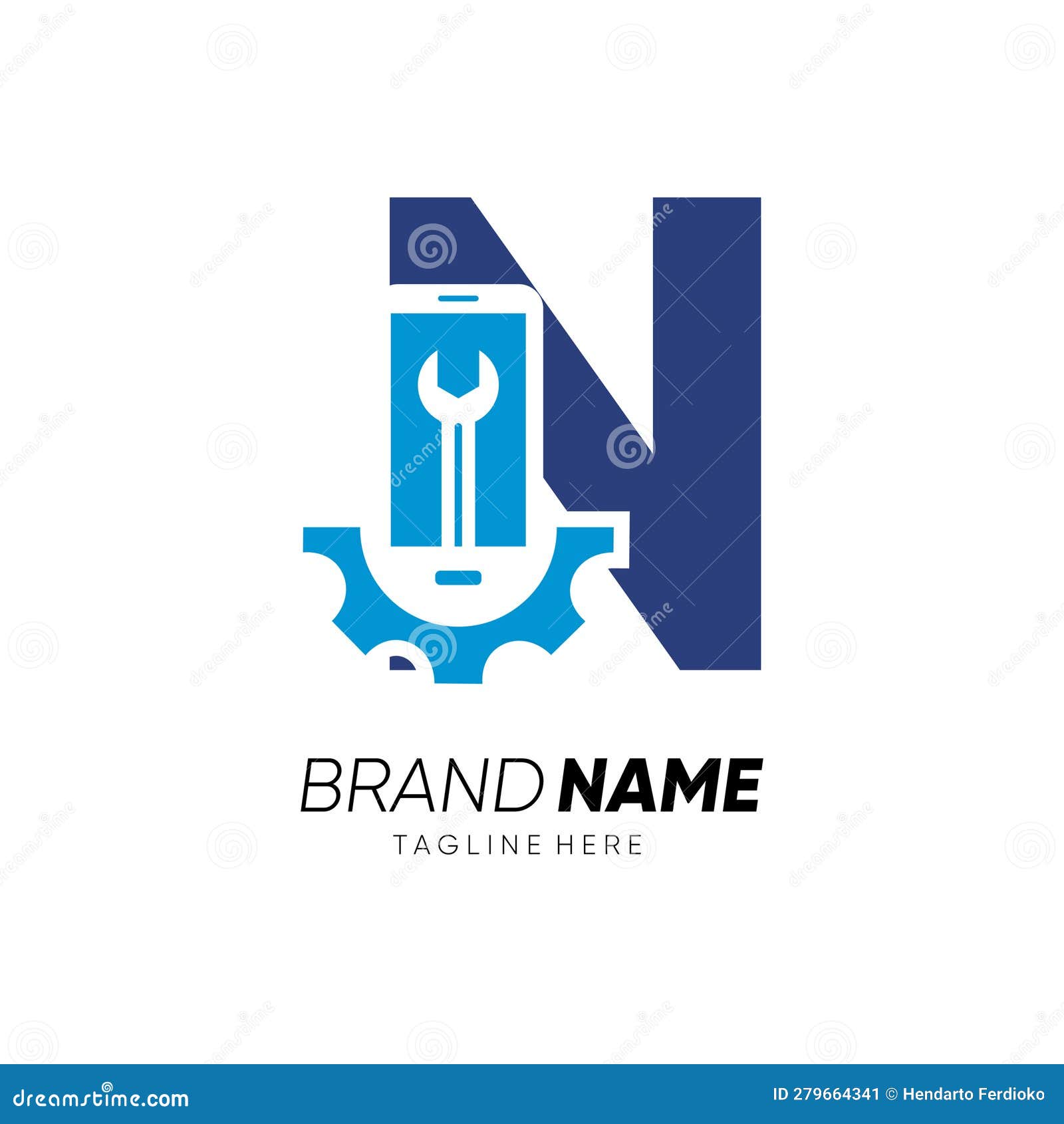 Letter N Initial Phone Service Mobile Logo Design Vector Icon Graphic ...