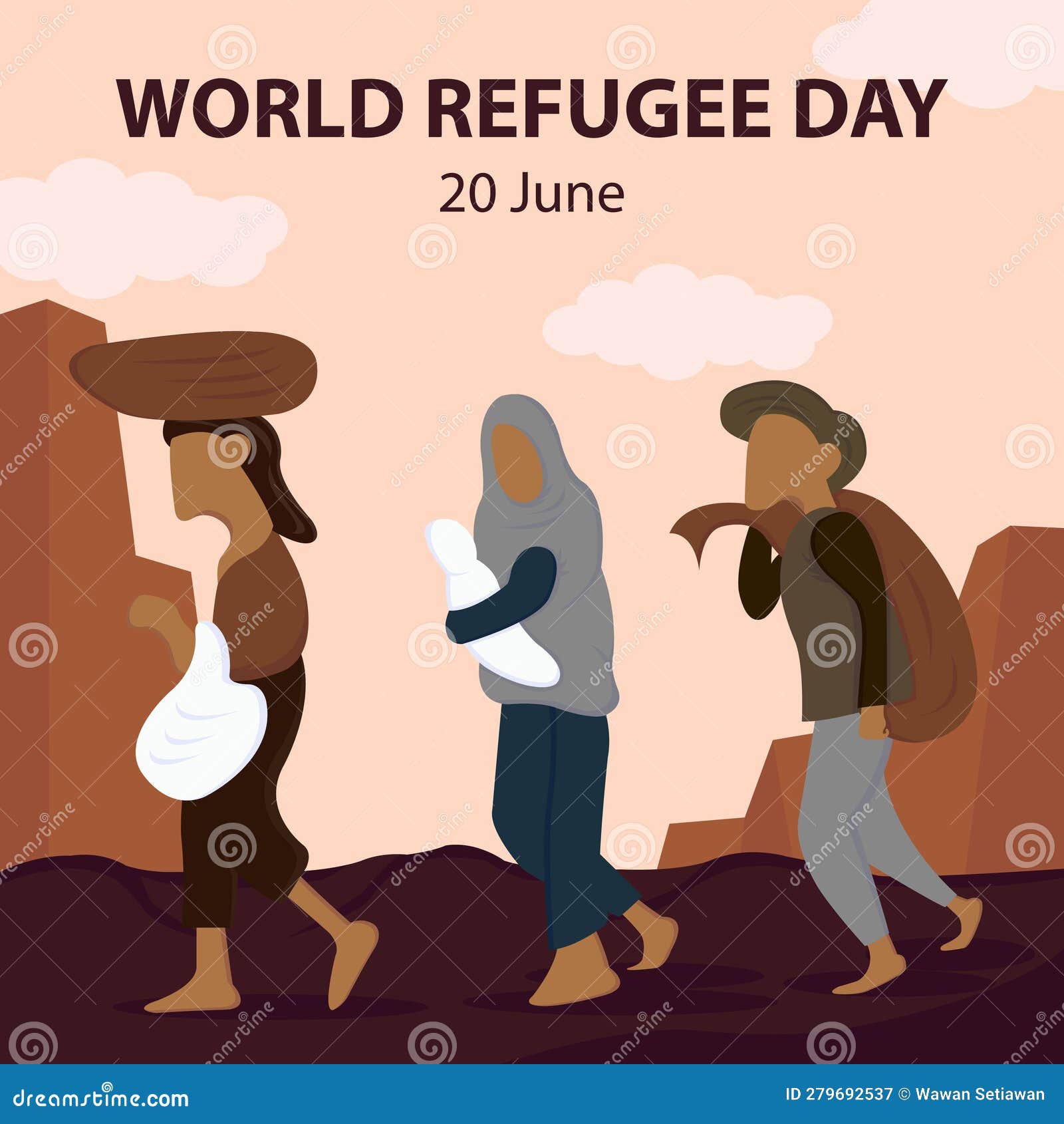 Illustration Vector Graphic of People Flocked Across the Plains of the ...