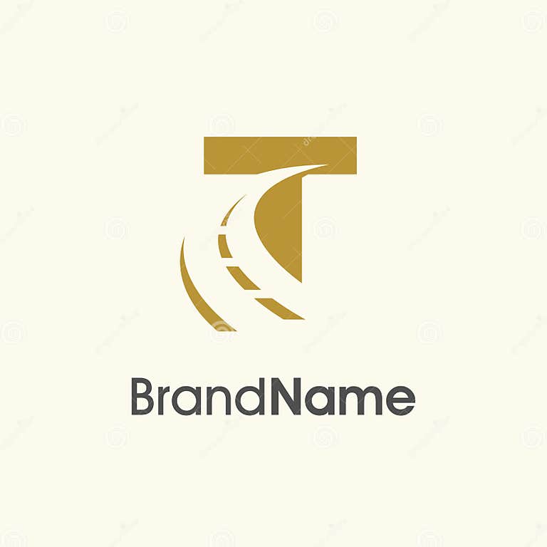 Simple Elegant Initial T Road Way Logo Stock Vector - Illustration of ...