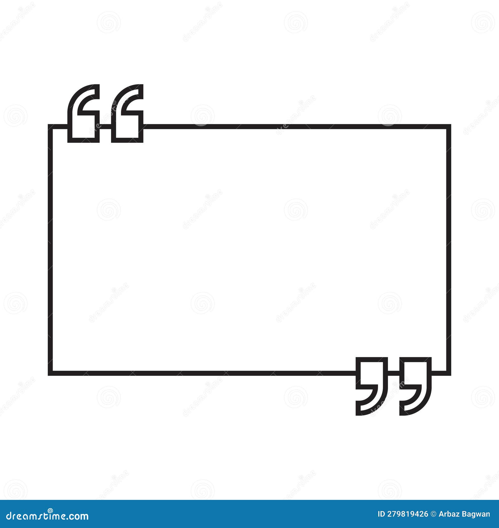 Text Quote Speech Empty Rectangle Shape Icon Stock Vector ...