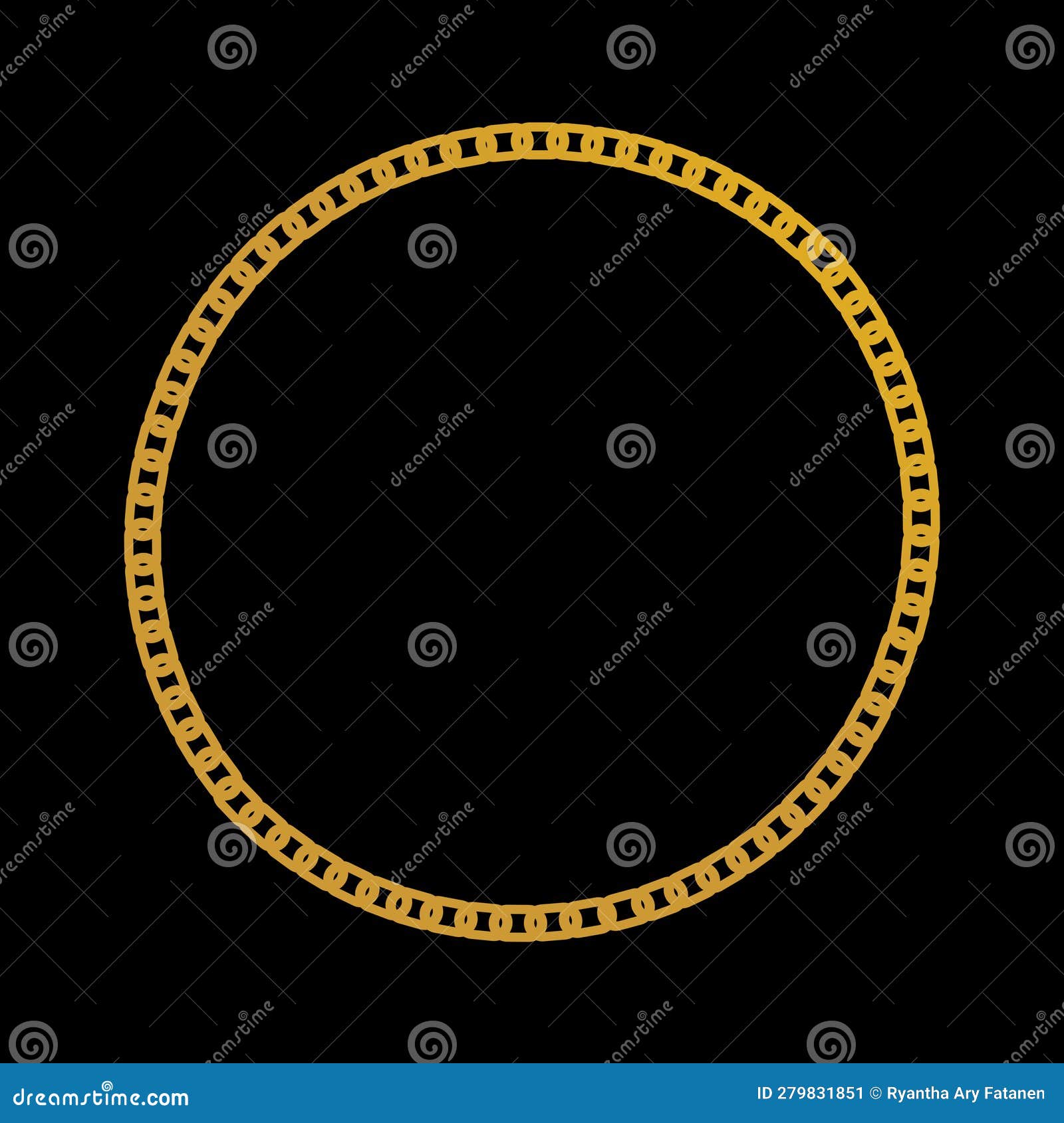 Circle Gold Chain Necklaces Vector Stock Vector - Illustration of metal ...