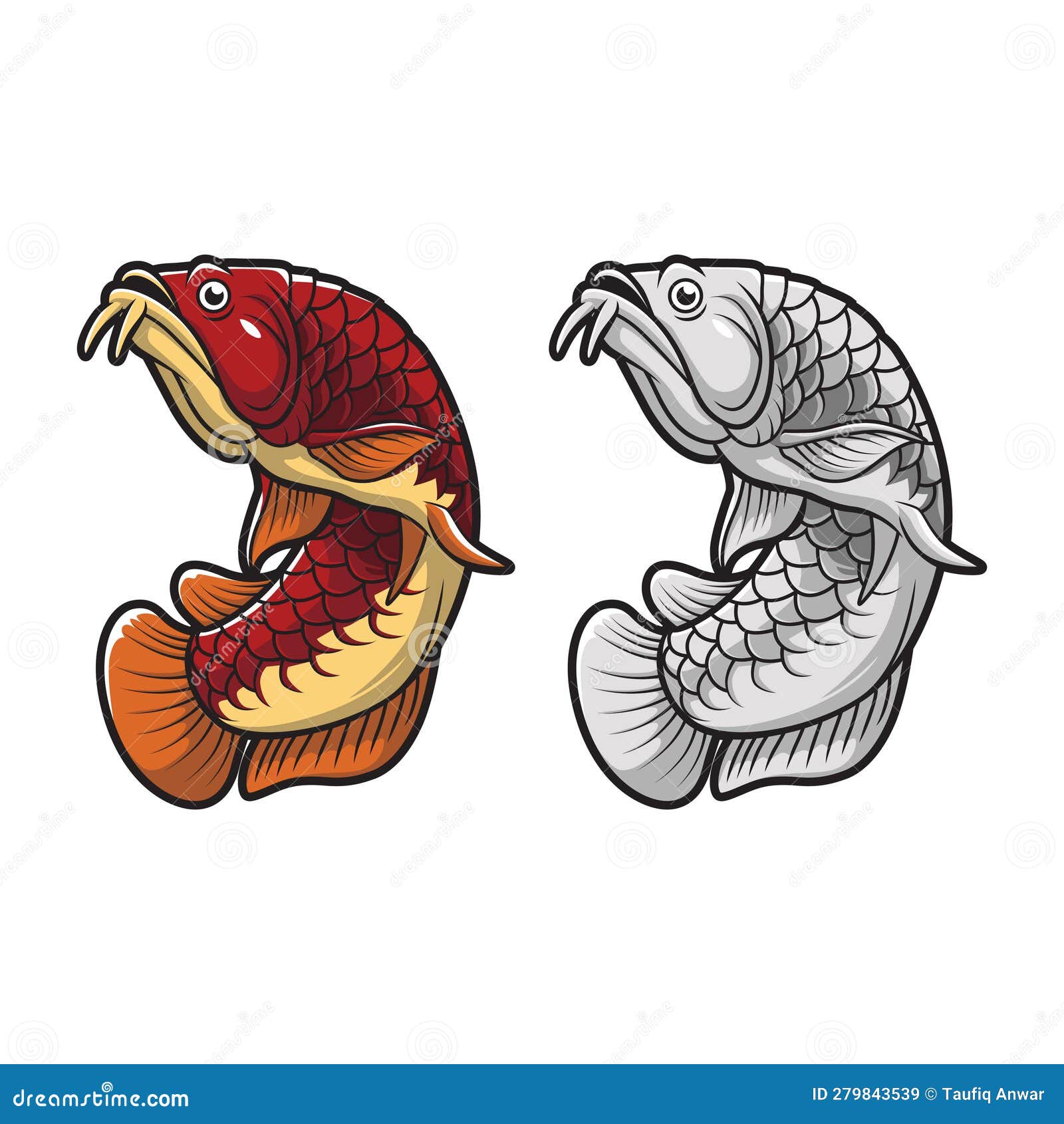 Arowana Fish Vector Illustration Design Stock Vector - Illustration of ...