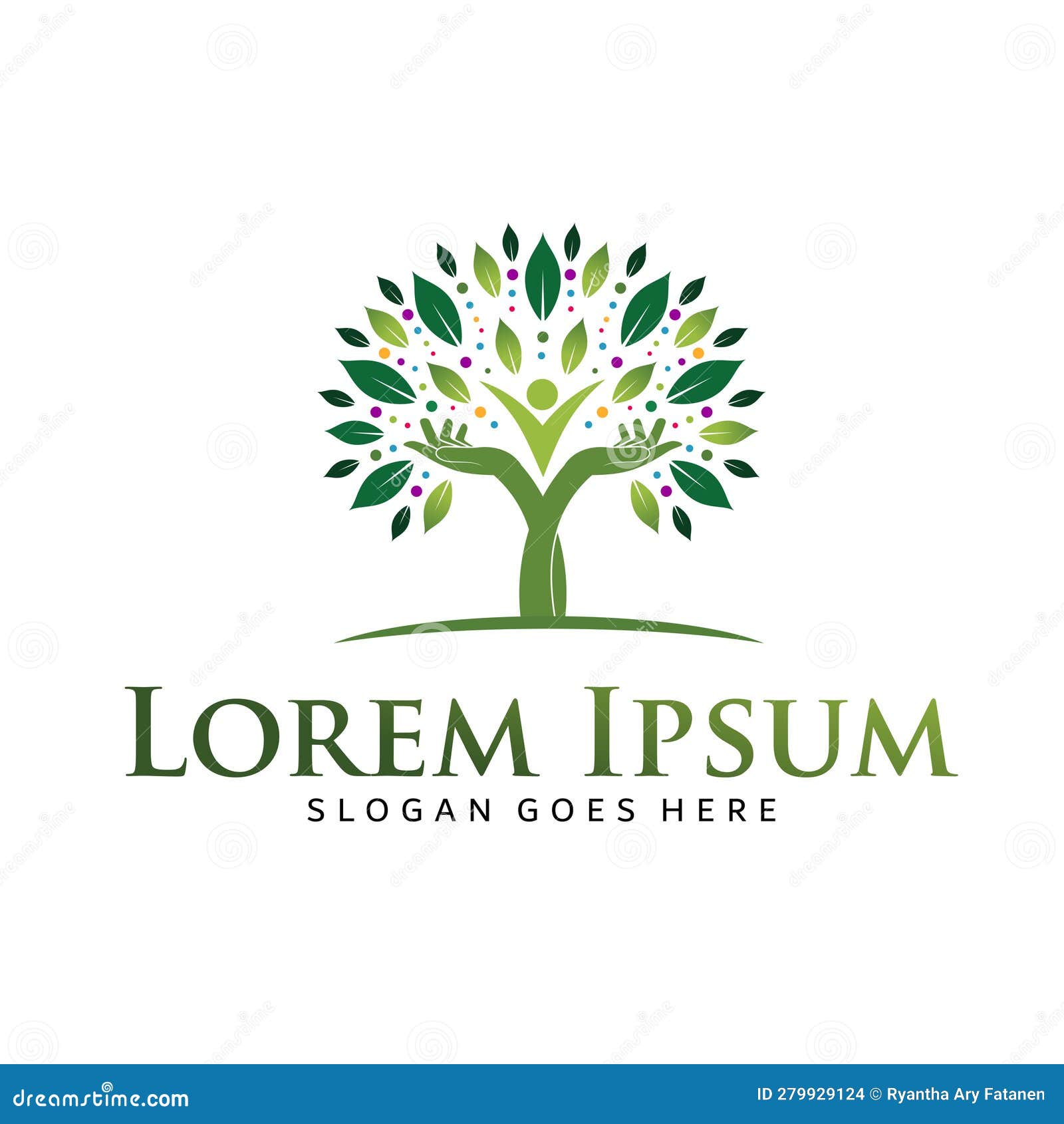 Playful and Vibrant Family Tree Logo Design Stock Vector - Illustration ...