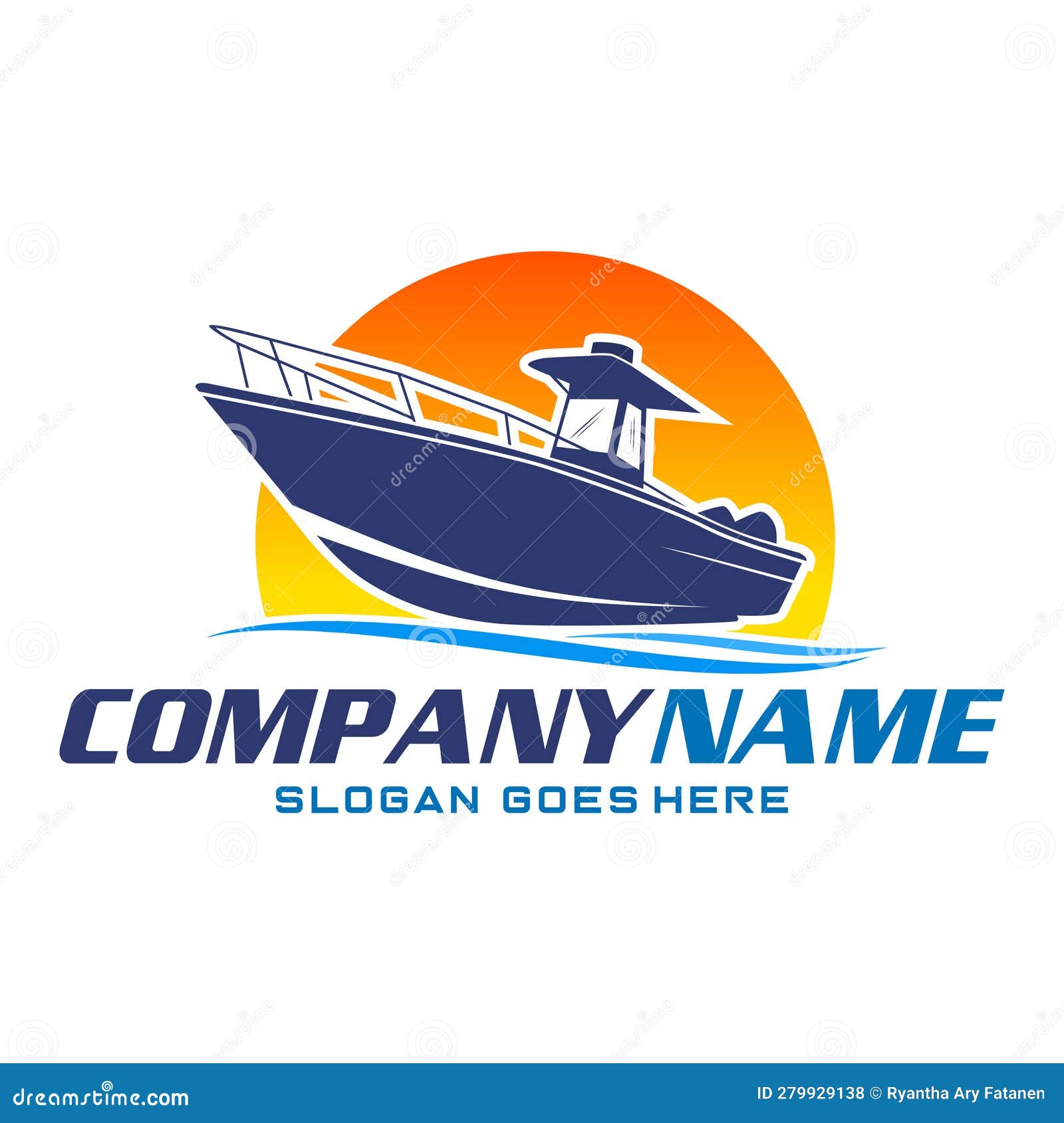 Center Console Boat Logo with Water Splash in it Stock Vector ...
